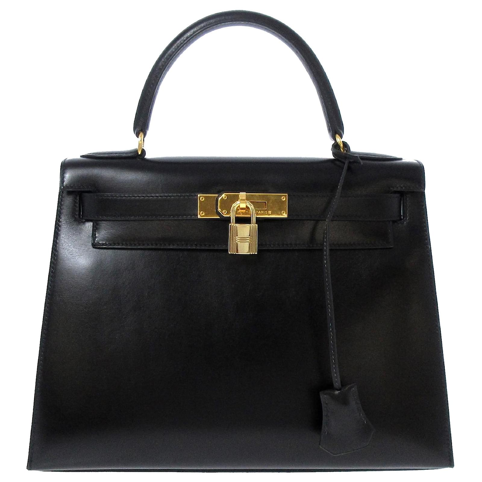 Hermès Hermes Black Box Calf Kelly 28 Leather Pony-style calfskin ref ...