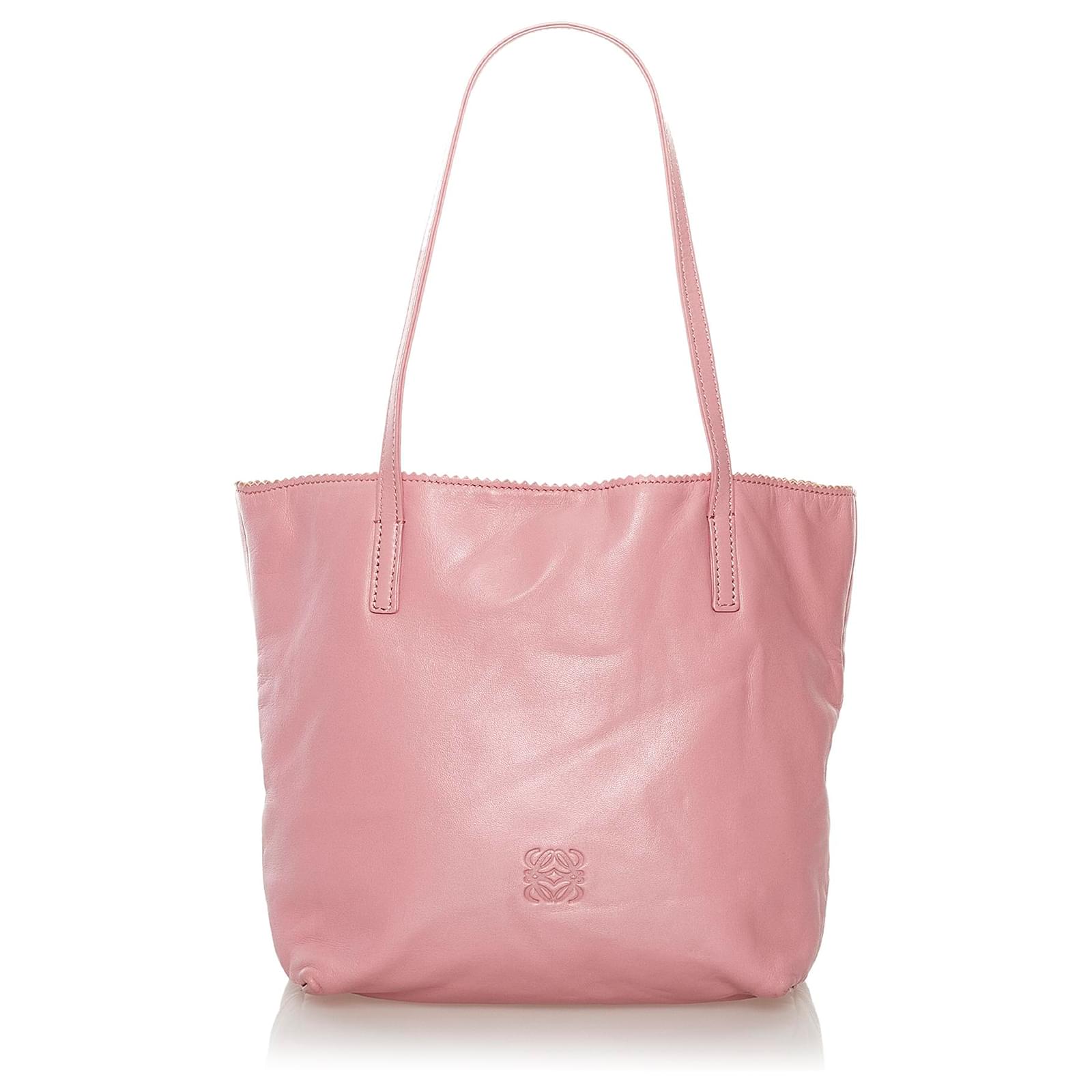 Loewe Pink Anagram Leather Tote Bag Pony-style calfskin ref.608163 ...