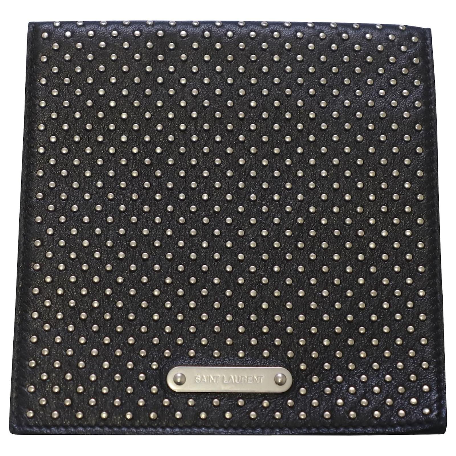 Saint Laurent Studded Wallet in Black Leather ref.608405 - Joli Closet