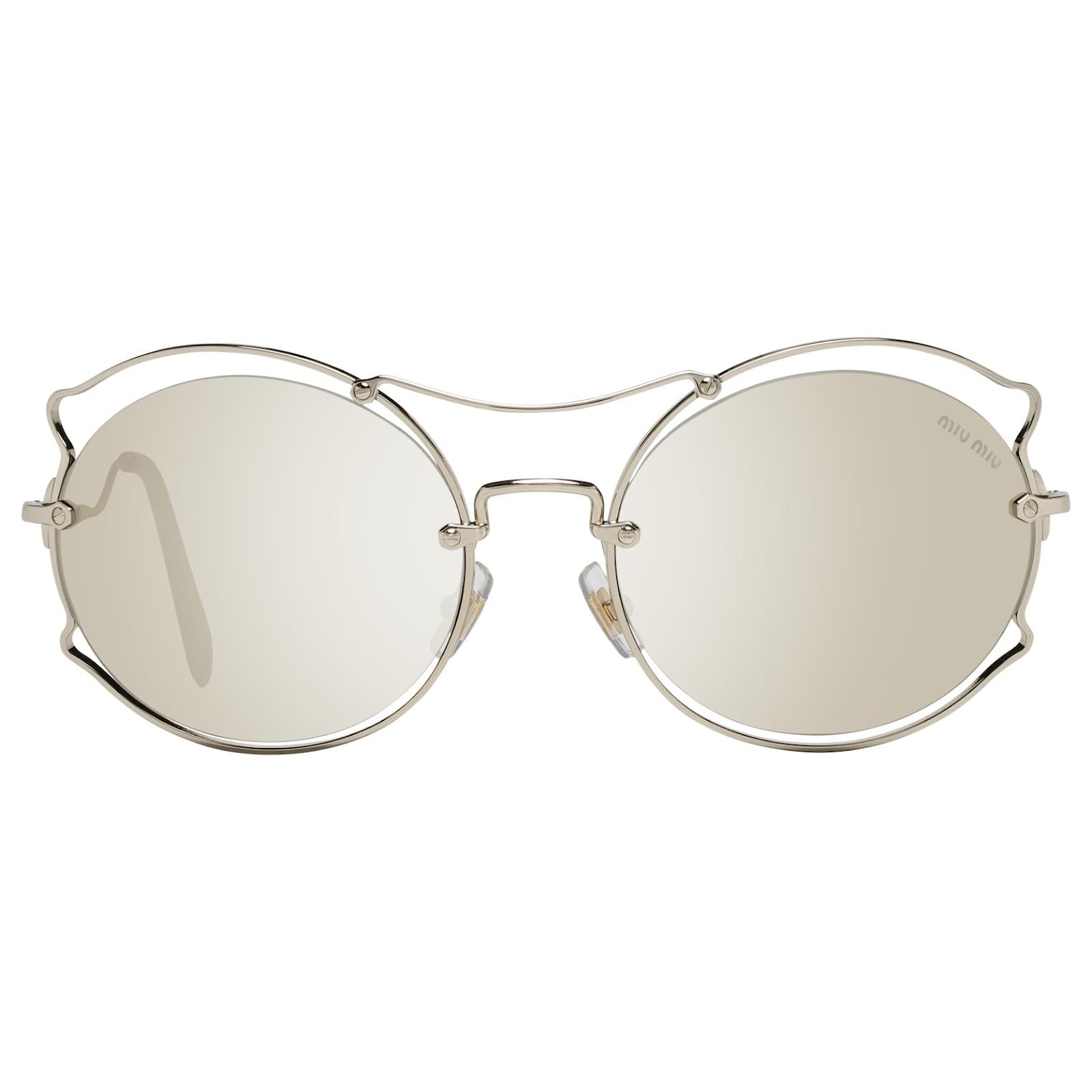 Miu Miu Mint Women Gold Sunglasses MU50SS ZVN1C057 57-19-144 MM Golden ...