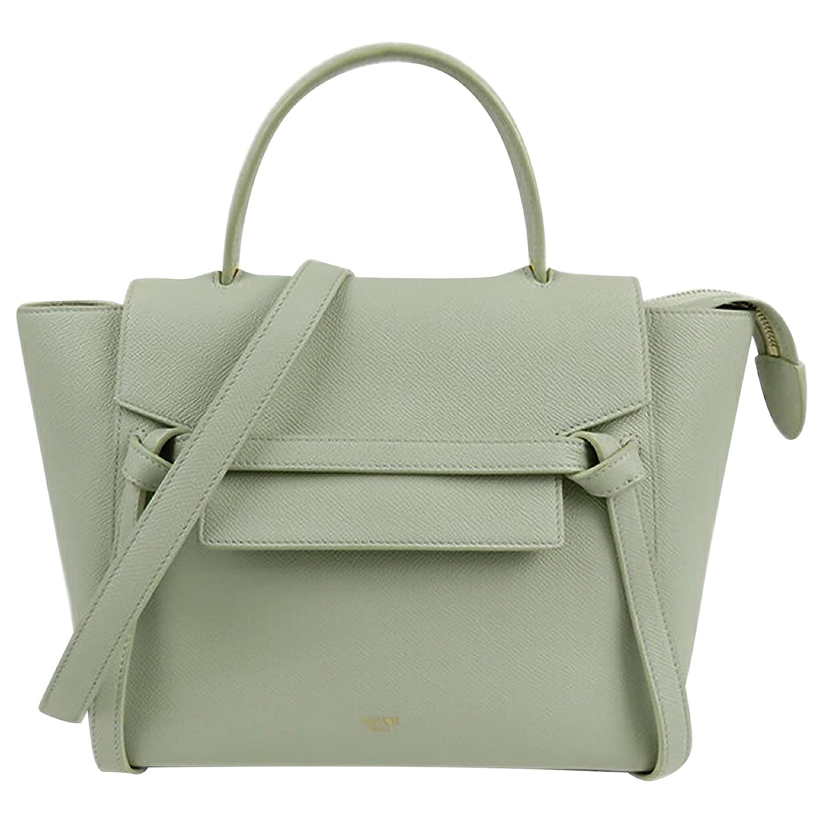 Céline Celine Green Belt Leather Satchel Pony-style calfskin ref.608897 ...