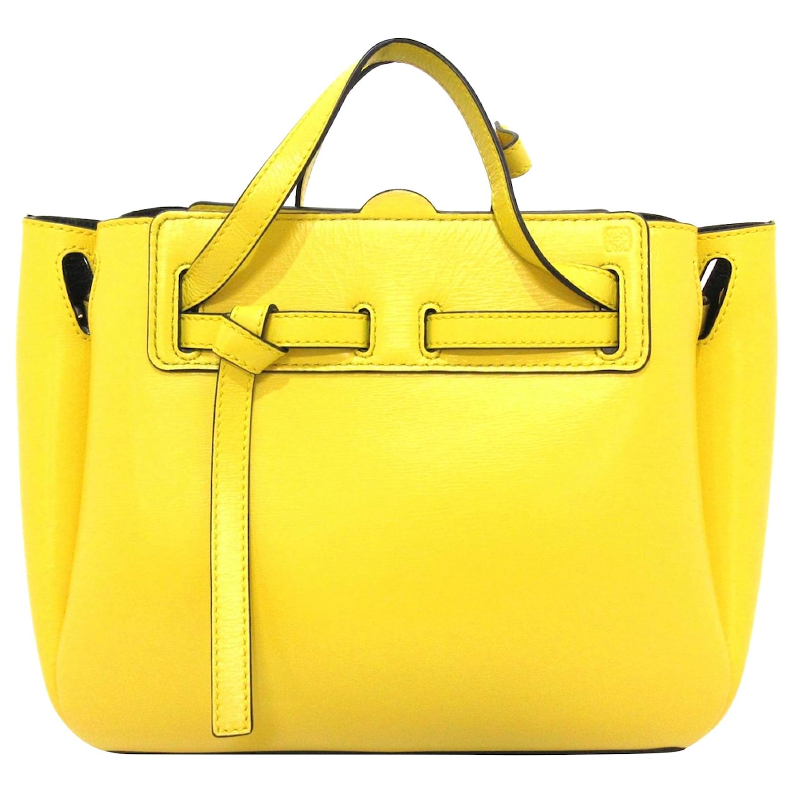 Loewe Yellow Lazo Leather Satchel Pony-style calfskin ref.608900 - Joli ...