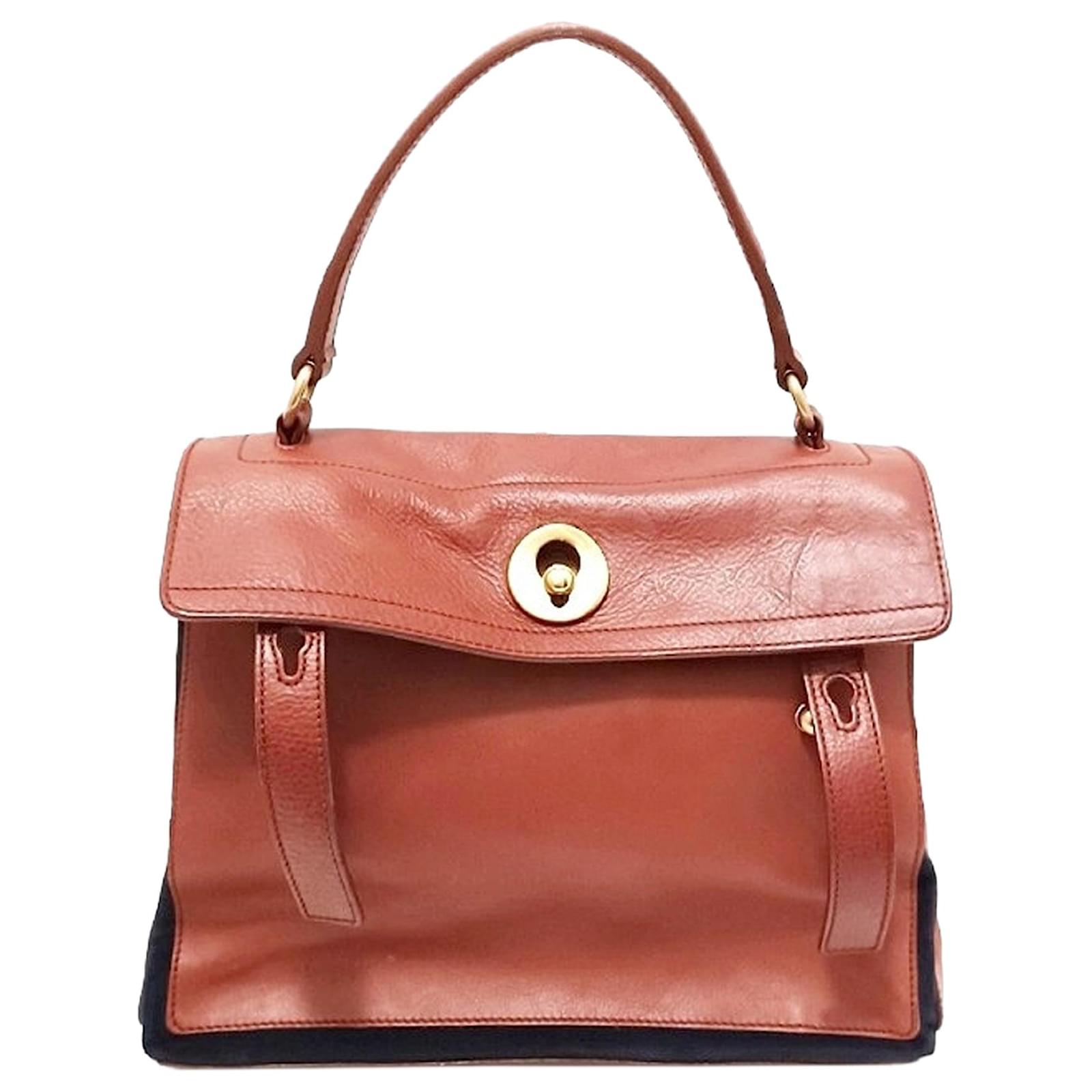 Yves Saint Laurent YSL Brown Muse Two Leather Handbag Pony-style ...