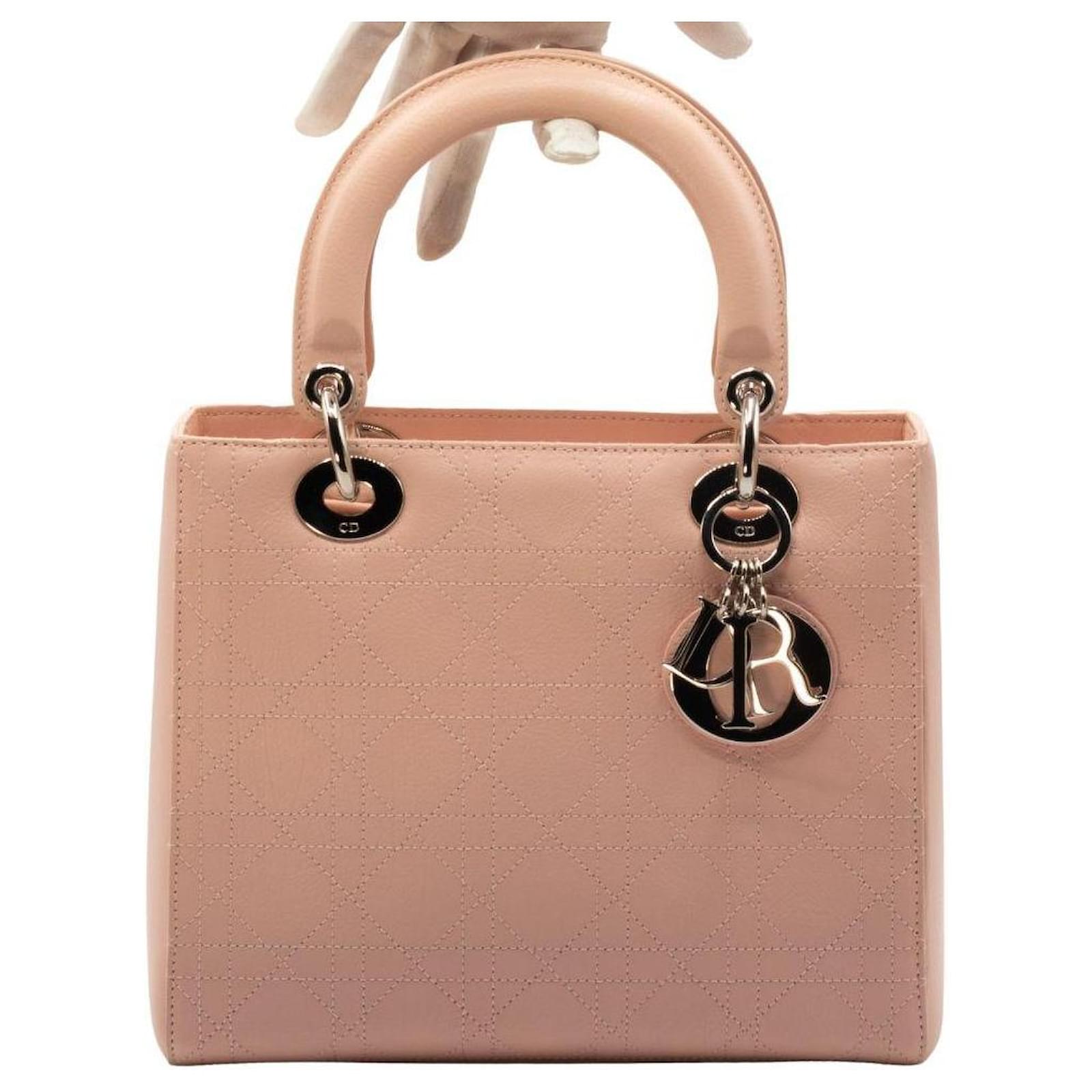 Lady Dior Pink Leather Medium ref.609577 - Joli Closet