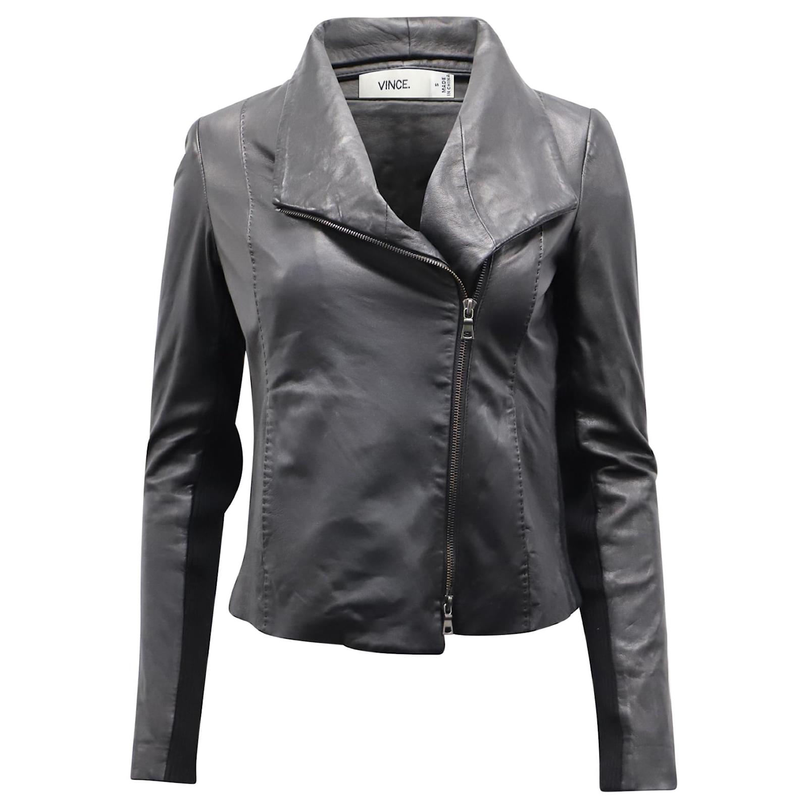 Vince Biker Jacket in Black Leather ref.609988 - Joli Closet