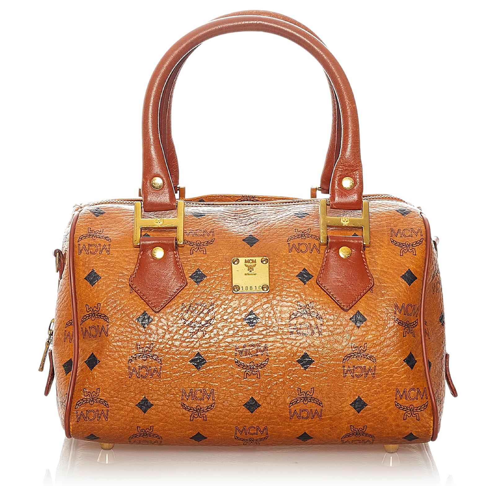 MCM Brown Visetos Leather Satchel Pony-style calfskin ref.JC610374 ...