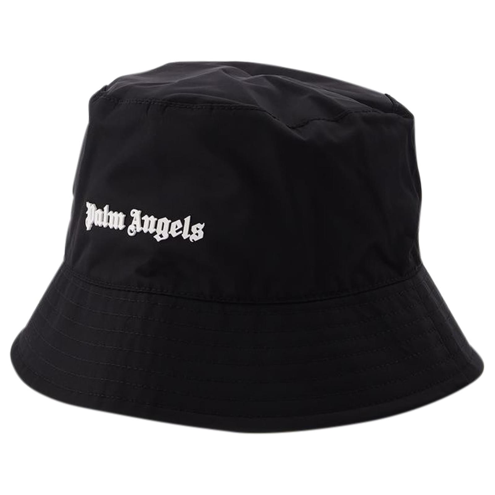 Palm Angels Classic Logo Bucket Hat in Black and White ref.611610 ...