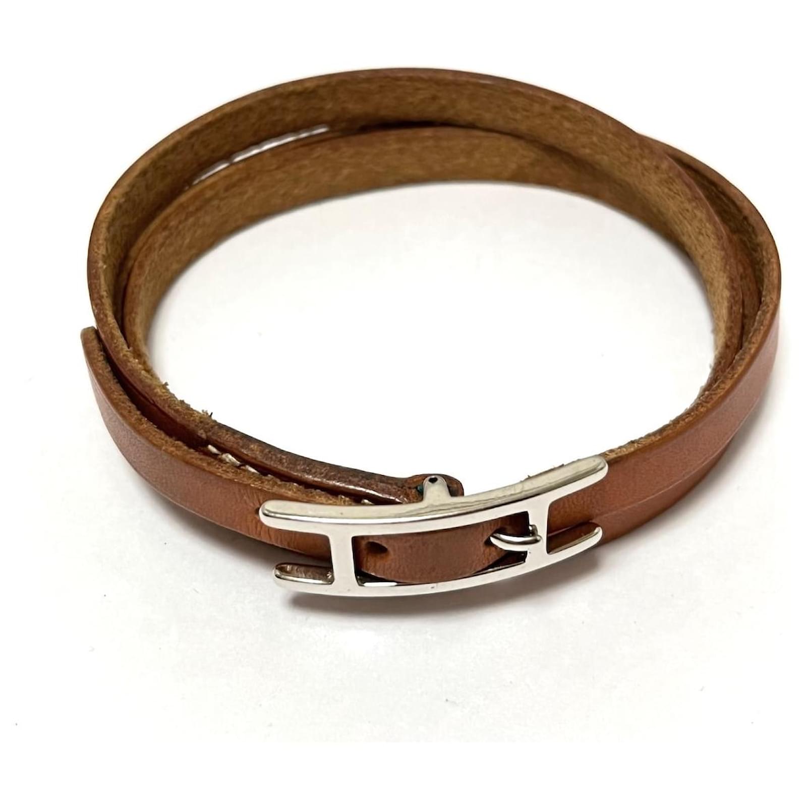 Hermès Hapi 3 Cuir Argenté ref.612642 - Joli Closet