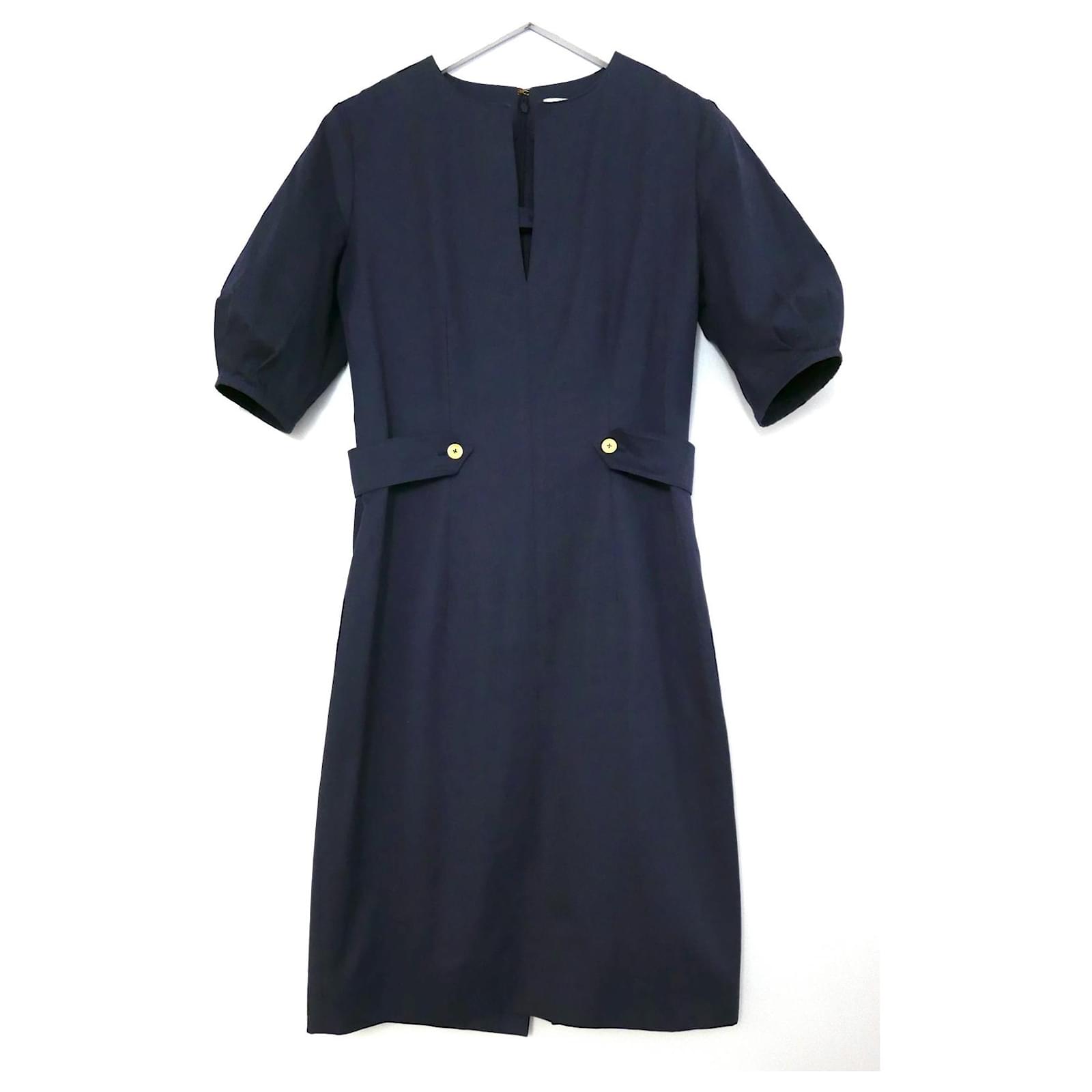 Yves Saint Laurent Yves-Saint-Laurent-Resort 2011 Marineblaues Kleid ...