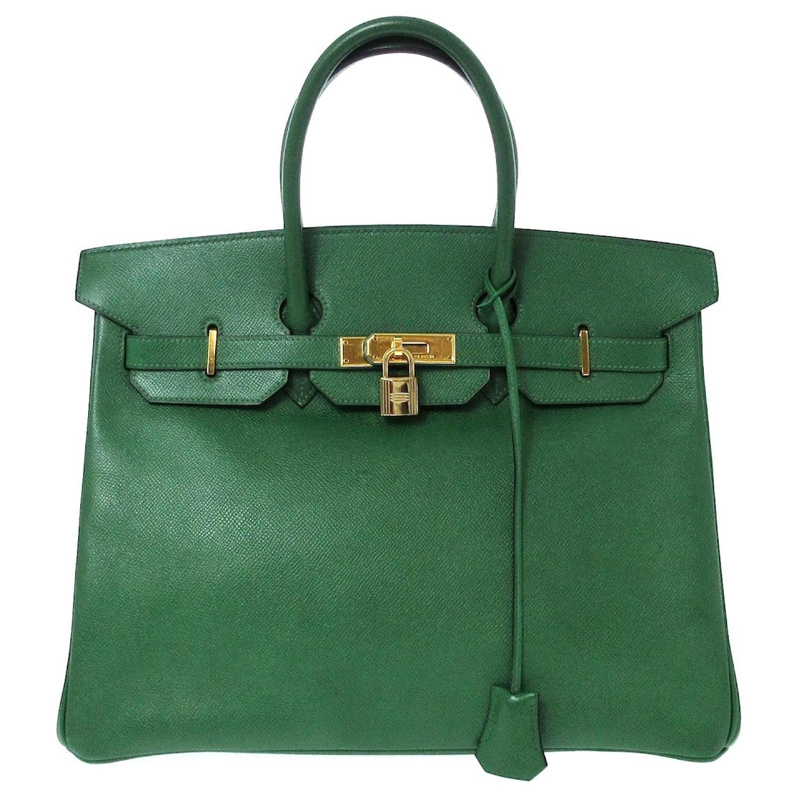 Hermès HERMES BIRKIN 35 Green Leather ref.613027 - Joli Closet
