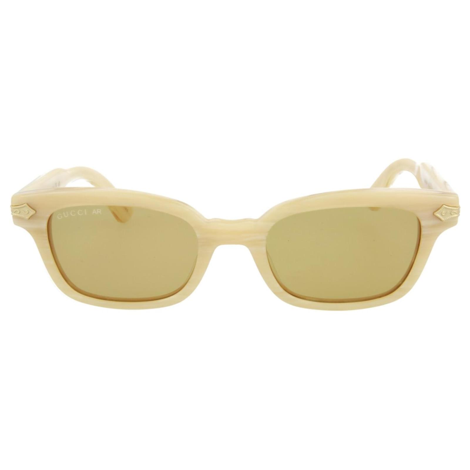 Gucci Square-Frame Acetate Sunglasses Beige Cellulose fibre ref.614010 ...
