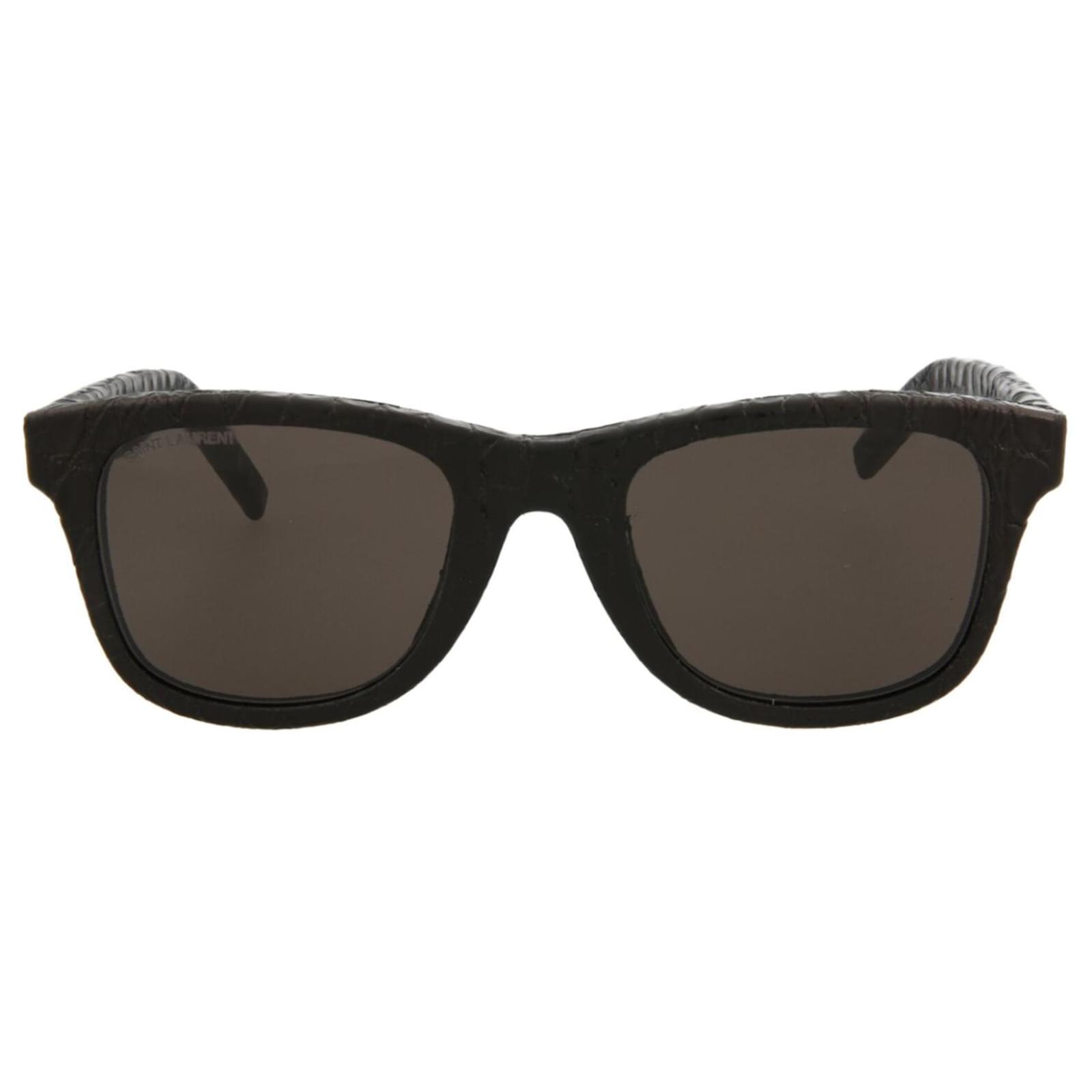Saint Laurent Square Frame Acetate Sunglasses Black Cellulose Fibre Ref