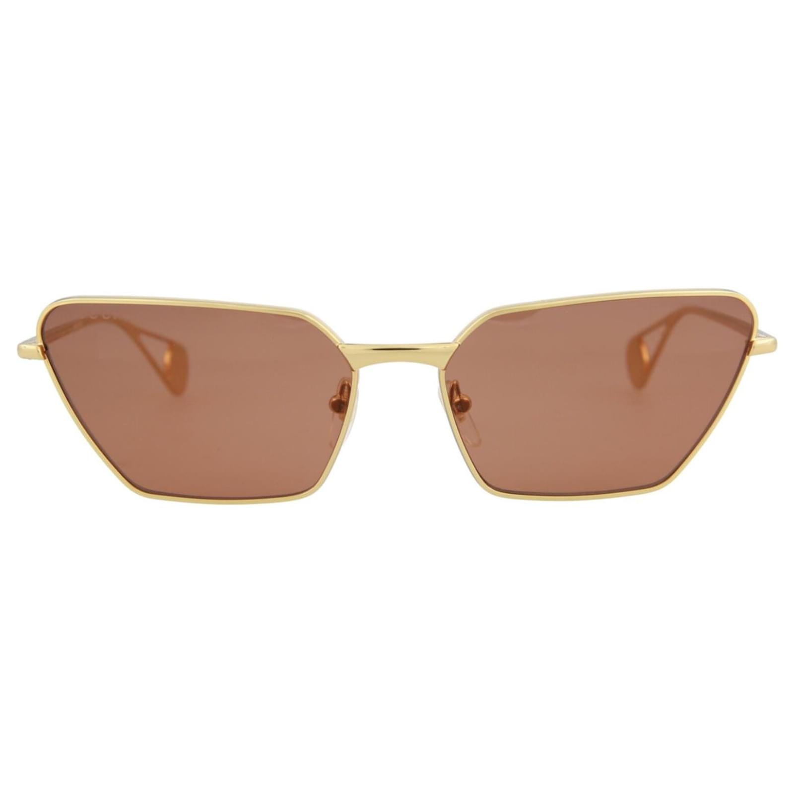 Gucci Cat Eye Frame Metal Sunglasses Golden Metallic Ref614695 Joli Closet