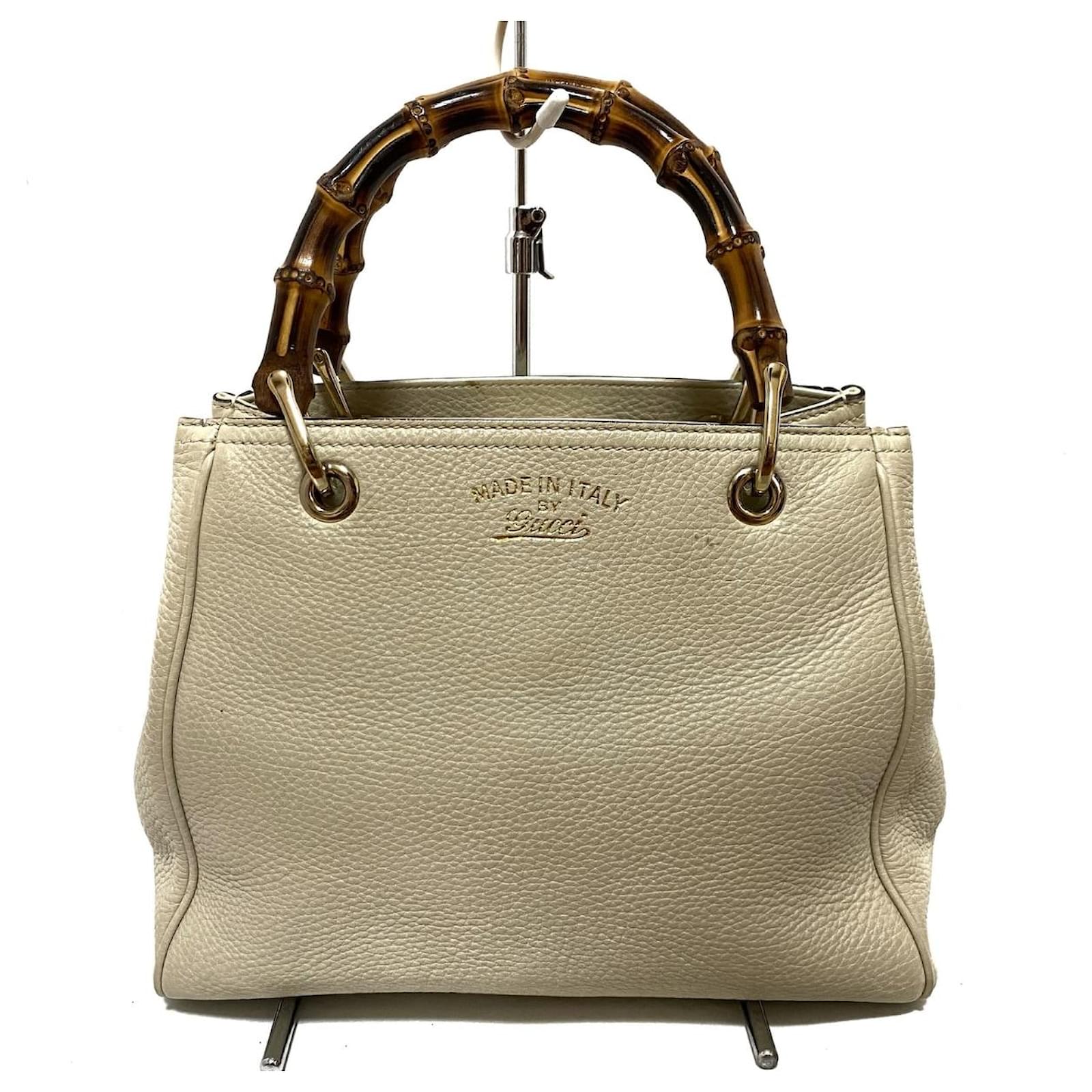 Gucci Bamboo Cream Leather ref.614829 - Joli Closet