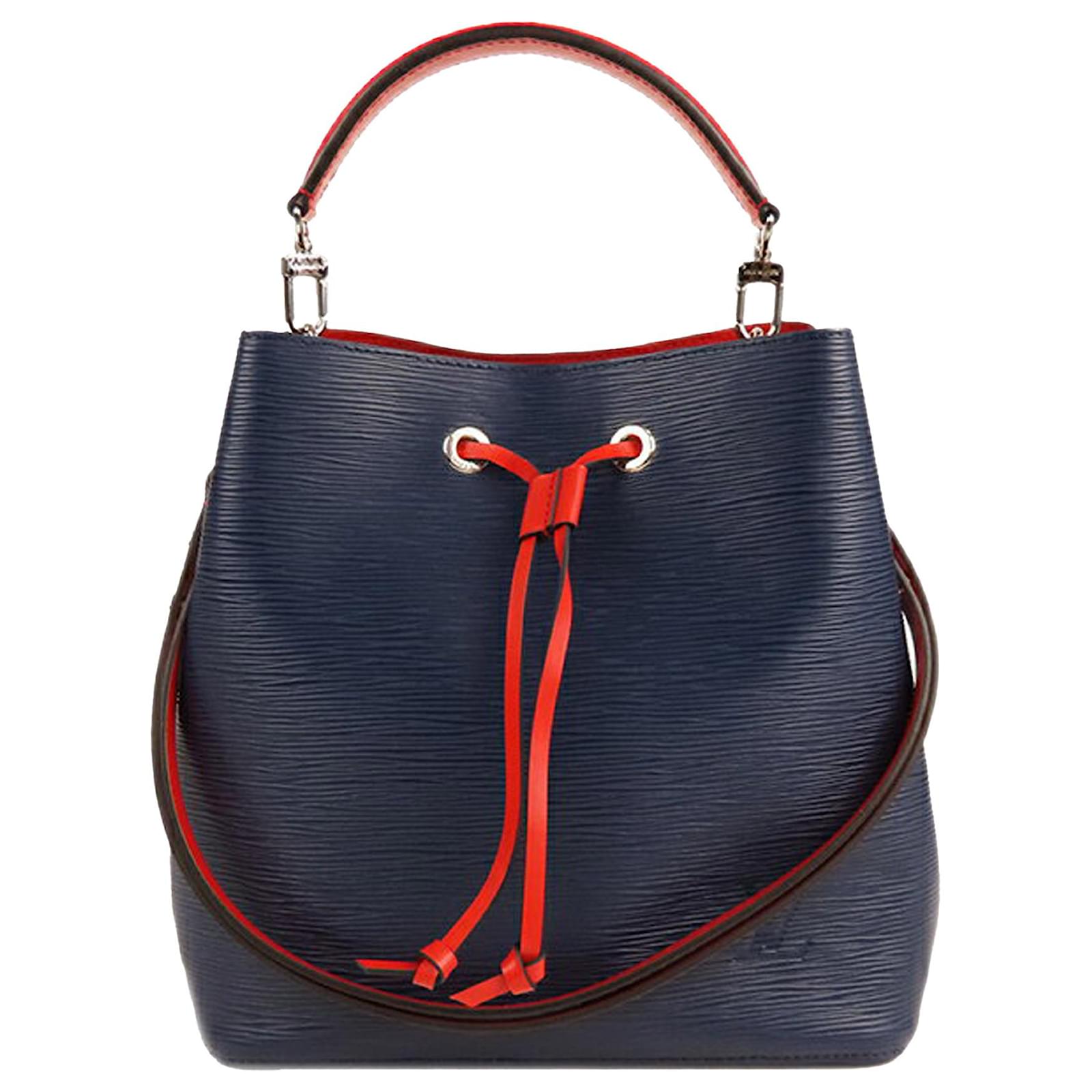 Louis Vuitton Blue Epi NeoNoe Bicolor Bucket Bag Dark blue Leather ref ...