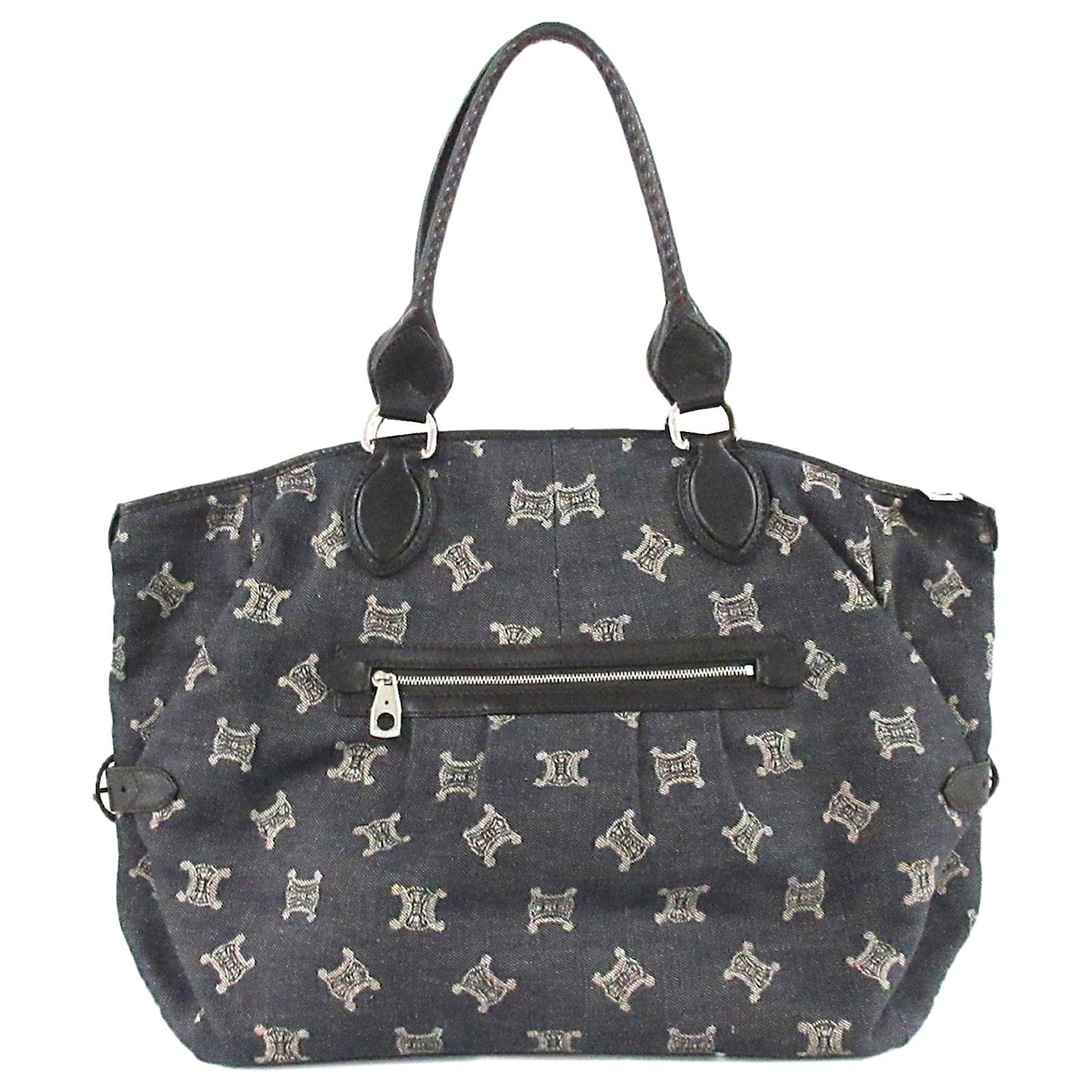 Céline Celine Gray Macadam Denim Tote Bag Grey Cloth ref.615226 - Joli ...