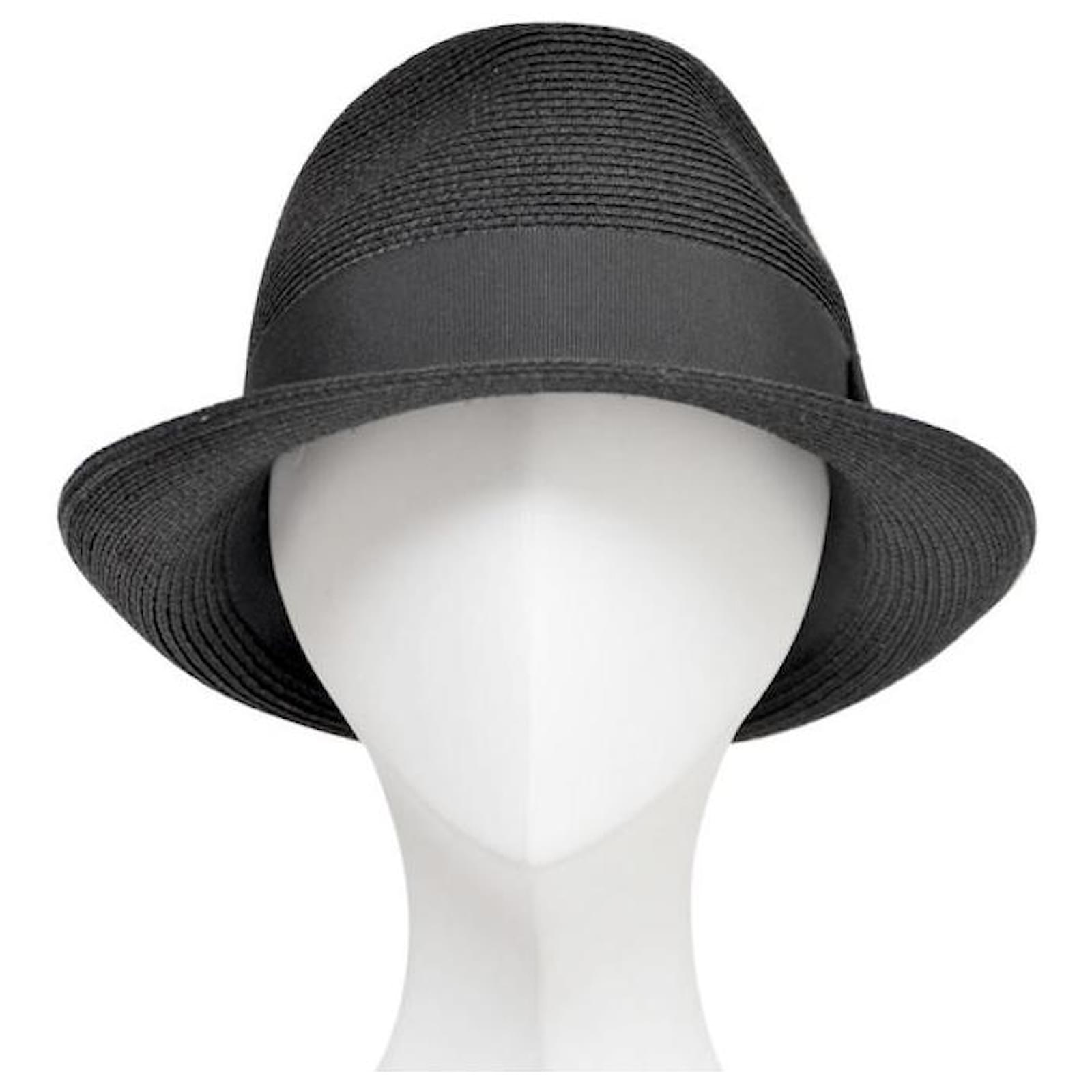 Chanel SS17 'Cuba' Black Fedora Panama Hat Cotton ref.616366 - Joli Closet