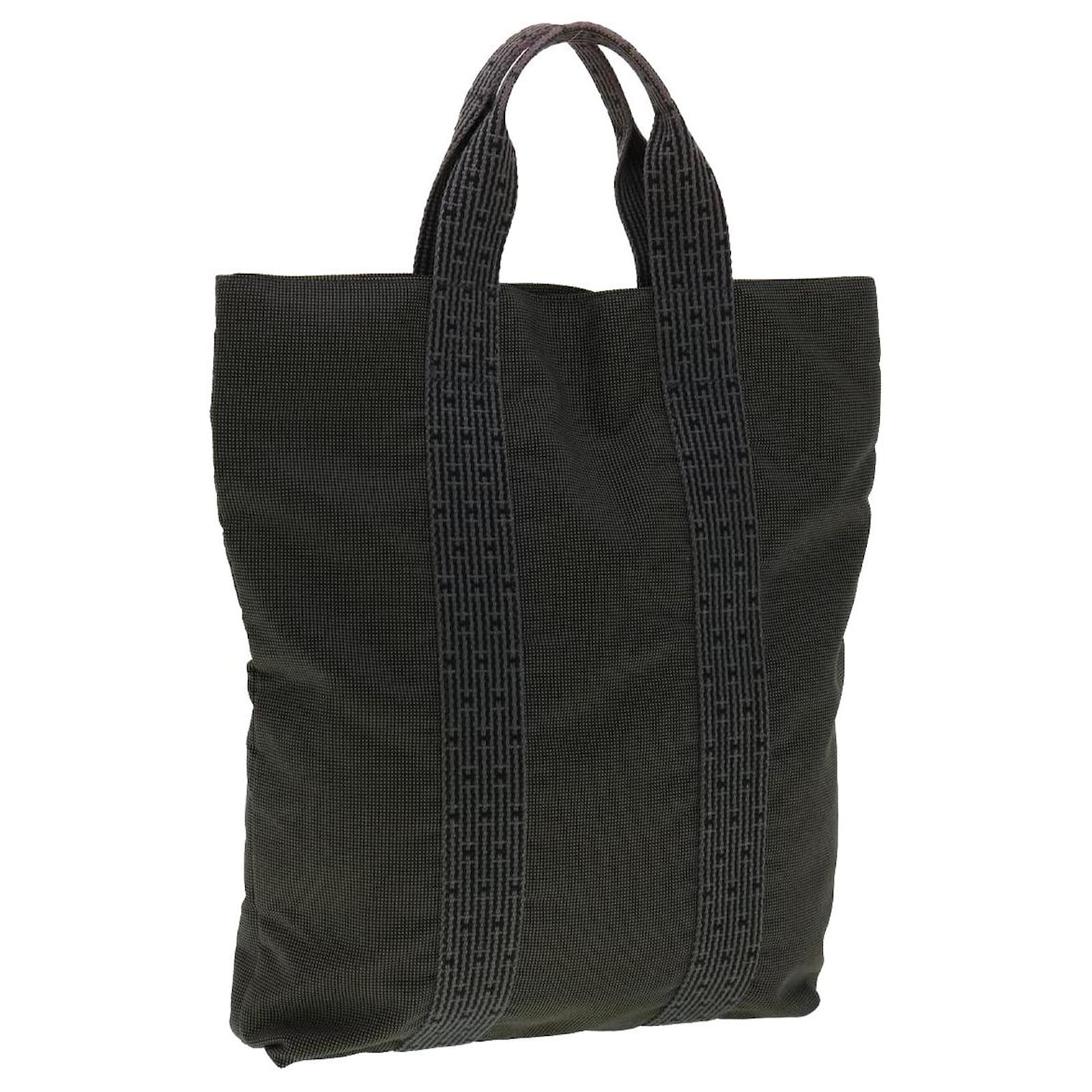 Hermès HERMES Her Line Cabas Tote Bag Toile Polyamide Gris Authentique ...