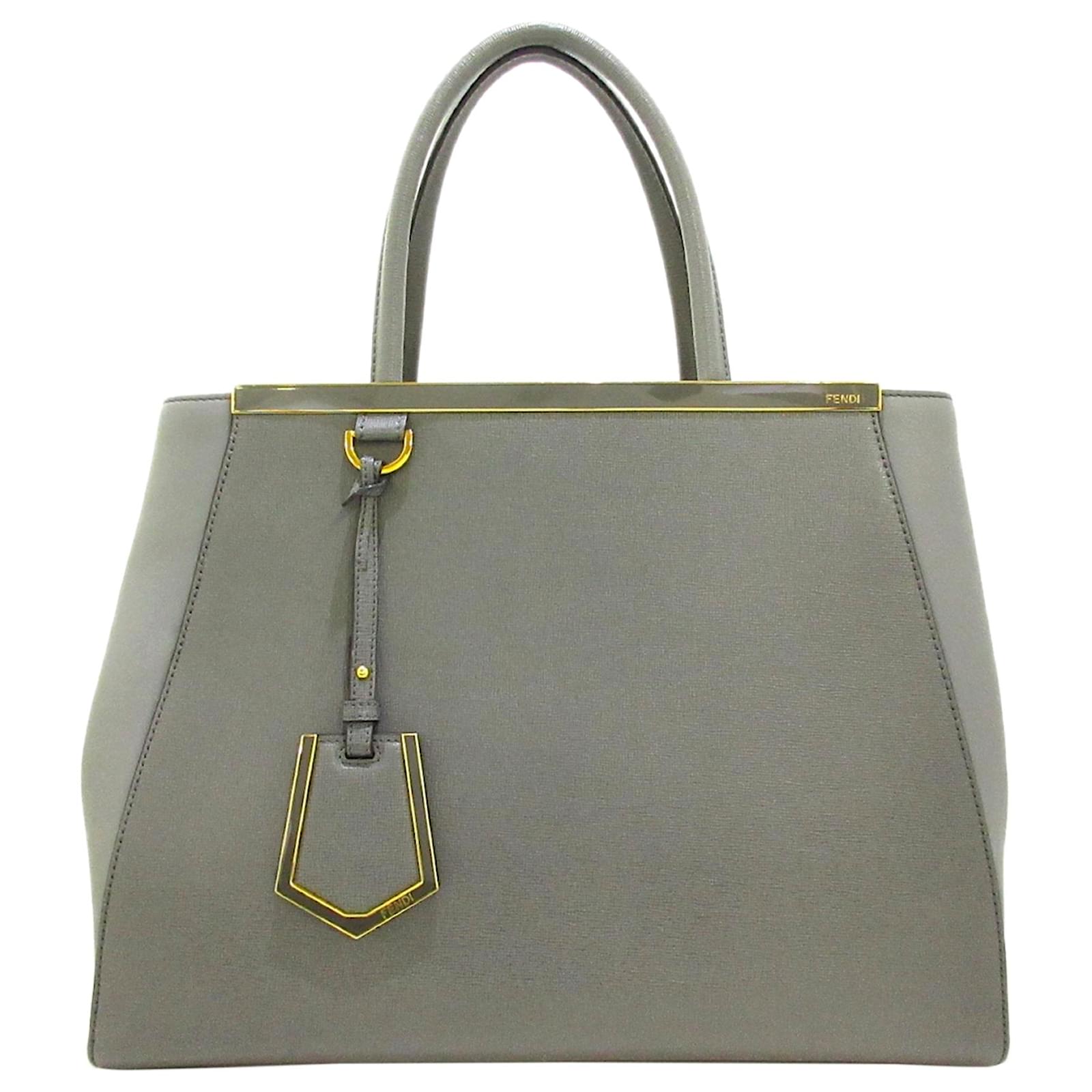 Fendi Gray 2Jours Leather Satchel Grey Pony-style calfskin ref.616539 ...