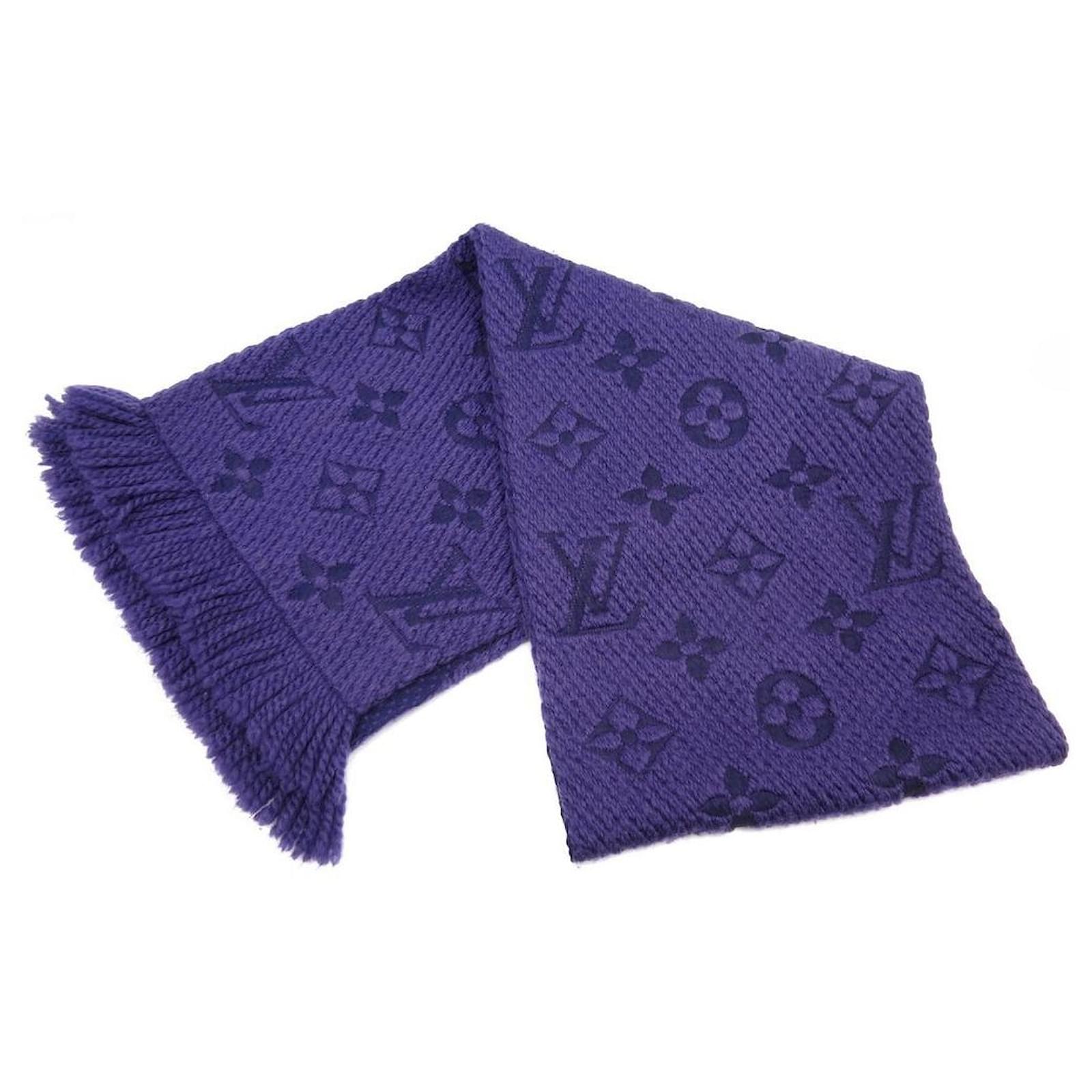 SCARF LOUIS VUITTON LOGOMANIA M75703 IN PURPLE WOOL SCARF ref.617156 ...