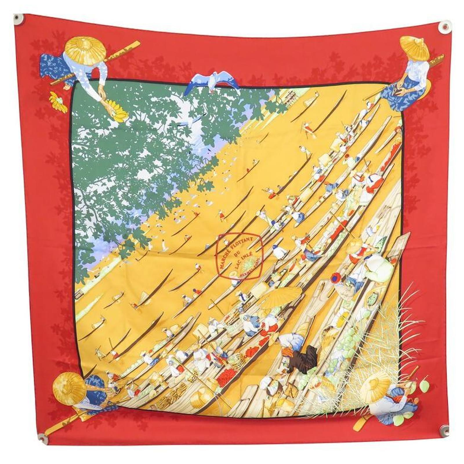 Hermès FOULARD HERMES MARCHE FLOTTANT DU LAC INLE DIMITRI RYBALTCHENKO ...