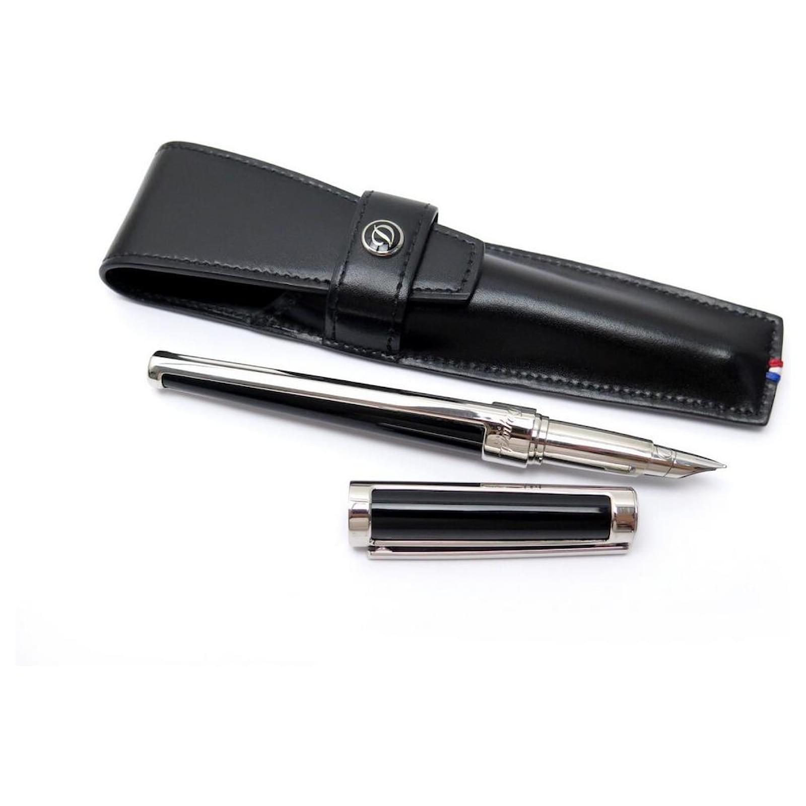 NEW ST DUPONT DEFI FOUNTAIN PEN PALLADIUM LACQUER + FOUNTAIN PEN ...