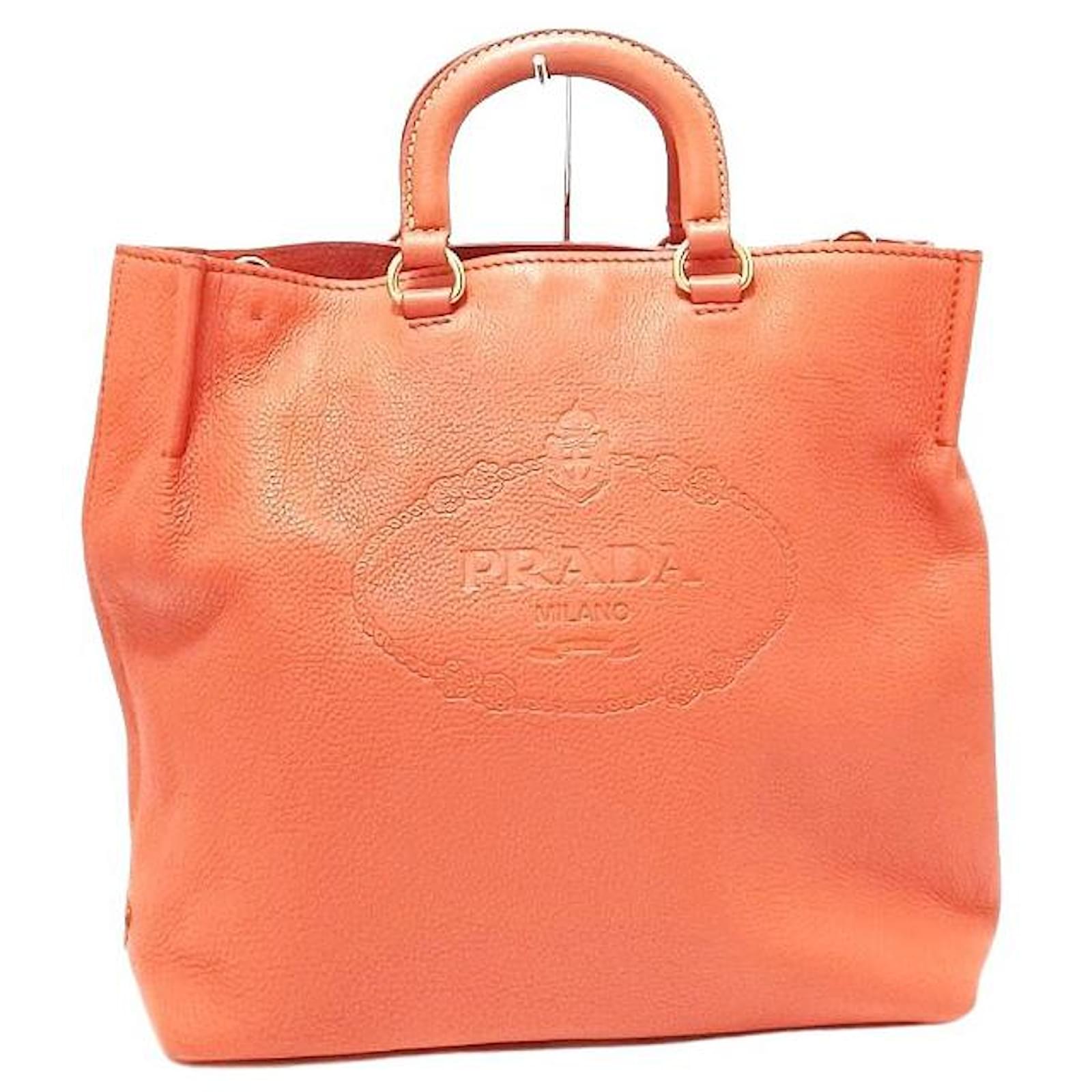 Prada Orange Leather ref.620099 - Joli Closet