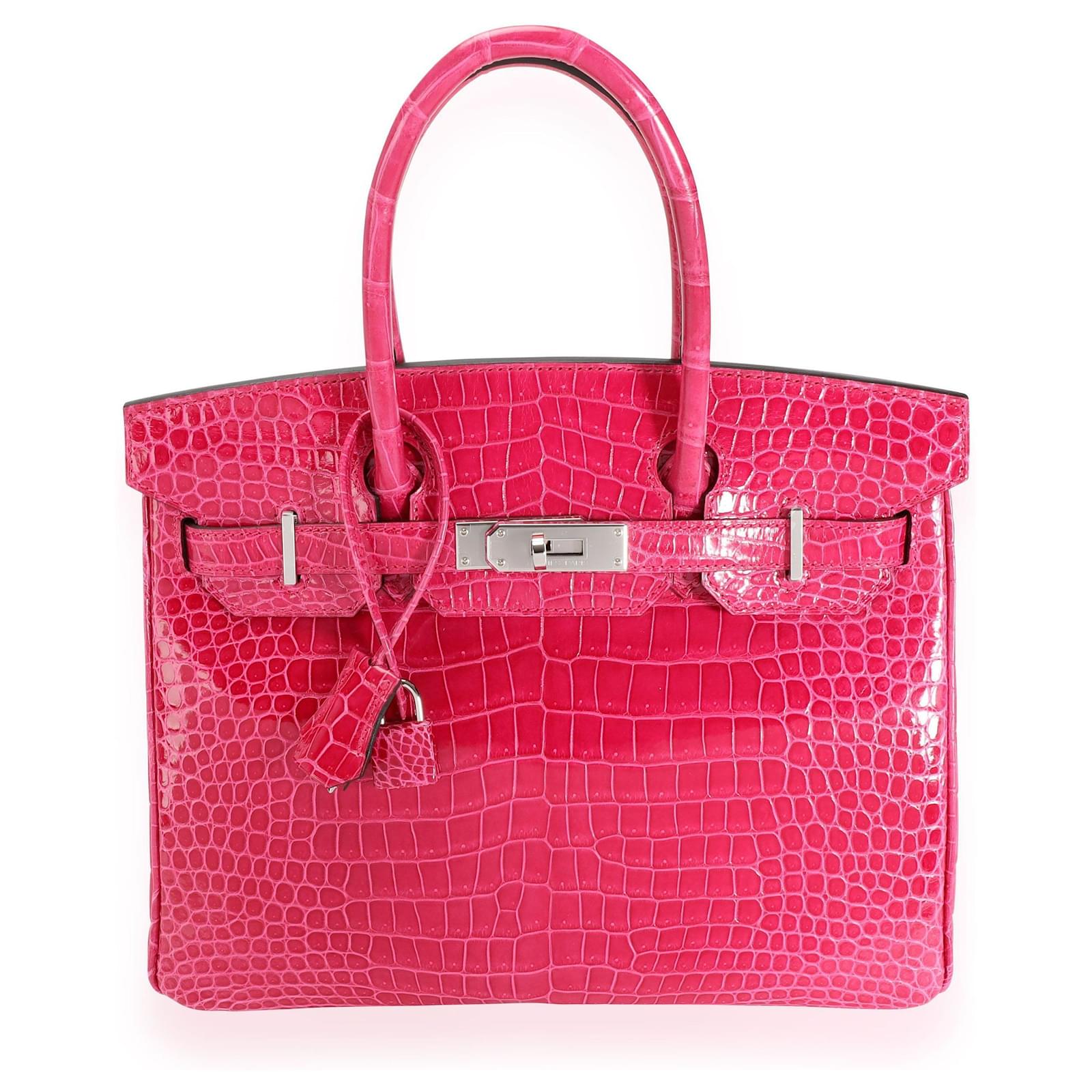 Hermès Hermes Nib Rose Mexico Shiny Porosus Crocodile Birkin 30 Phw ...