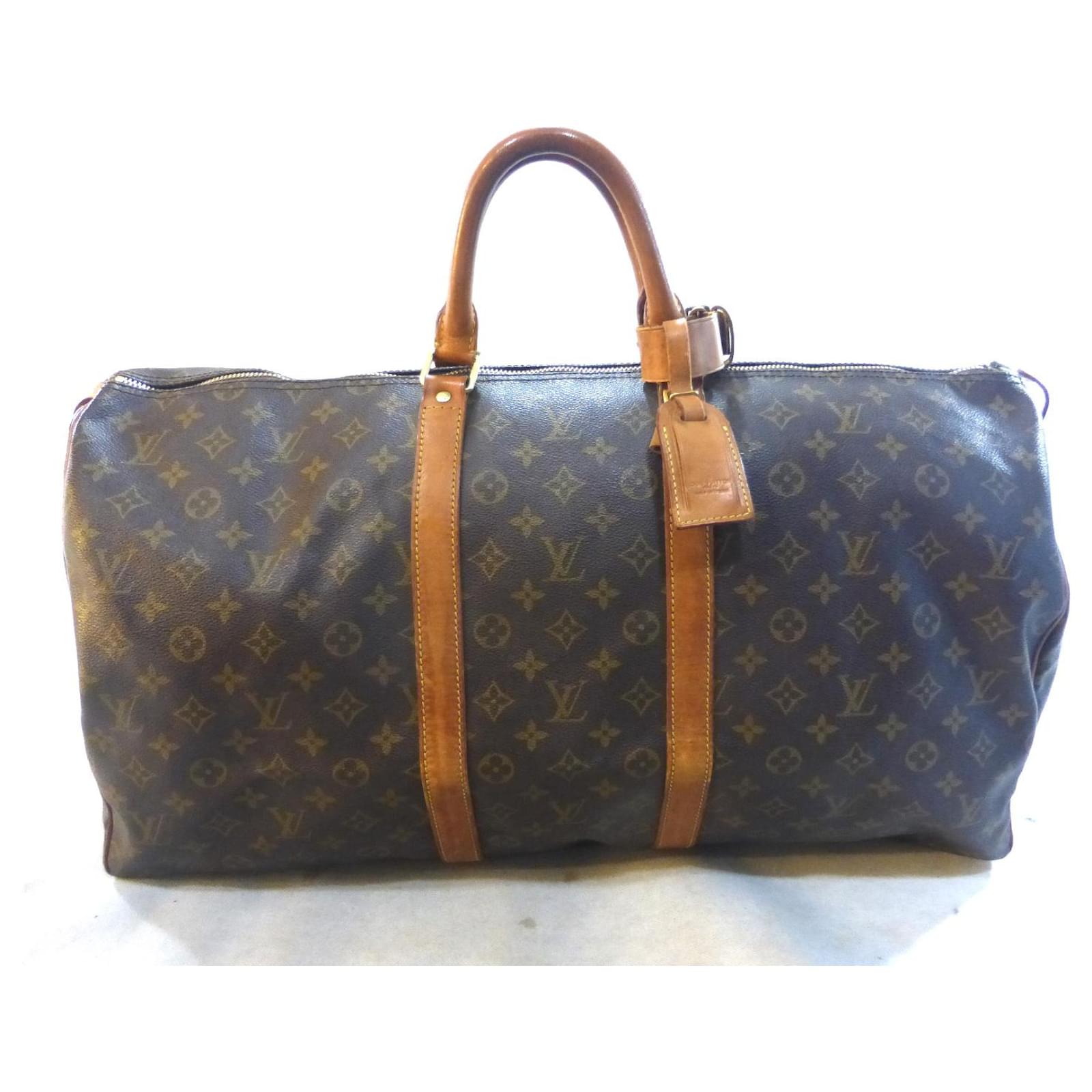 Louis Vuitton Keepall 55 Monogram Cuir Marron ref.624333 - Joli Closet