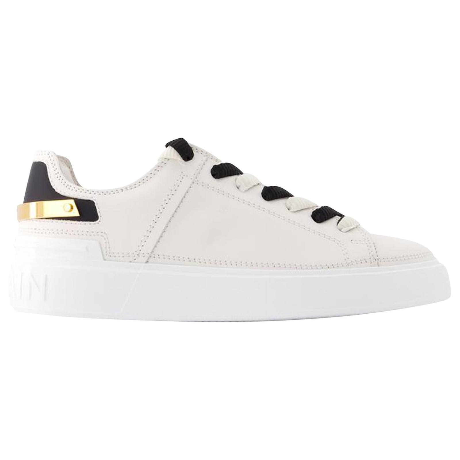 Balmain B-Court-Sneaker aus weißem Leder ref.624859 - Joli Closet