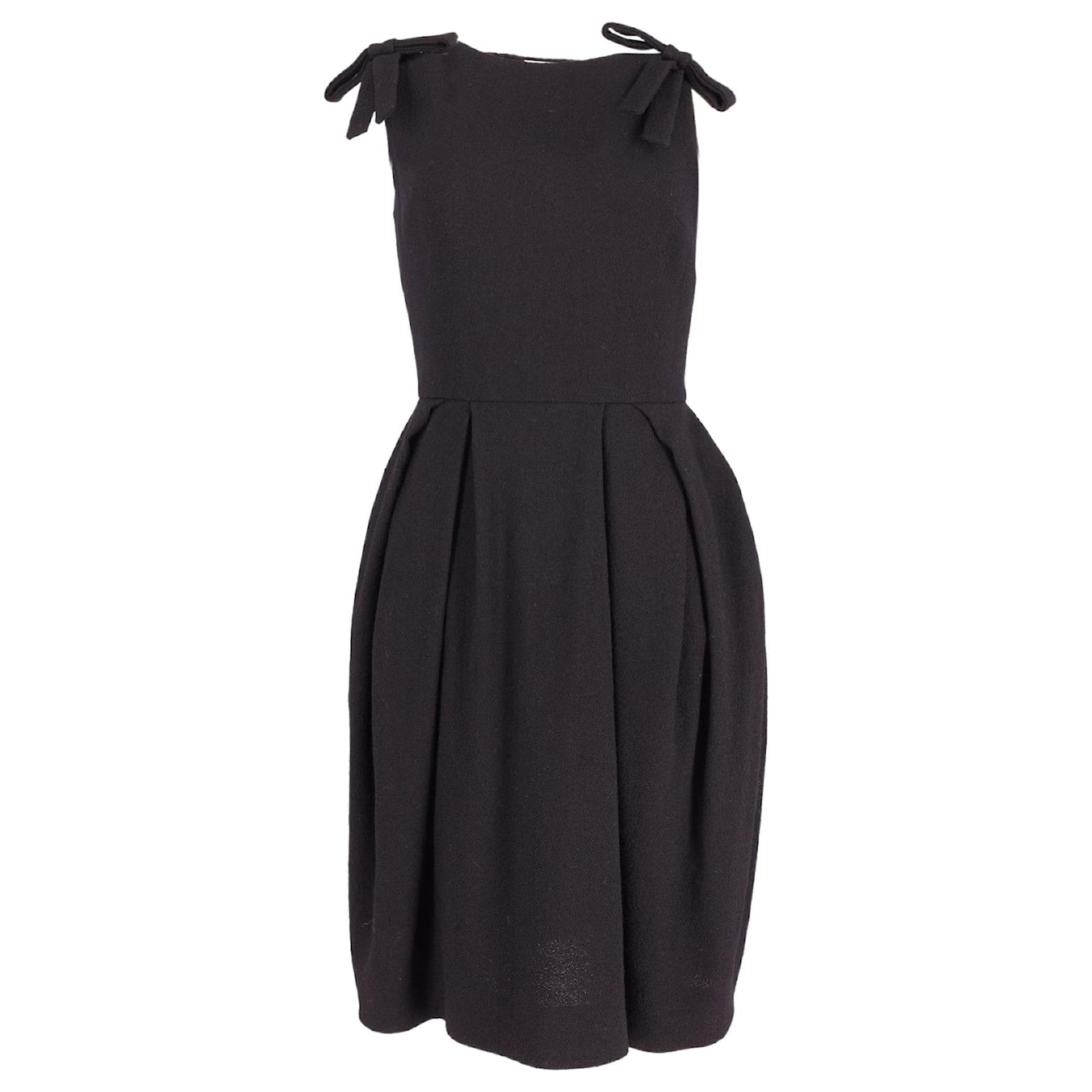 Dior Fit and Flare Midi Dress in Black Wool ref.625054 - Joli Closet