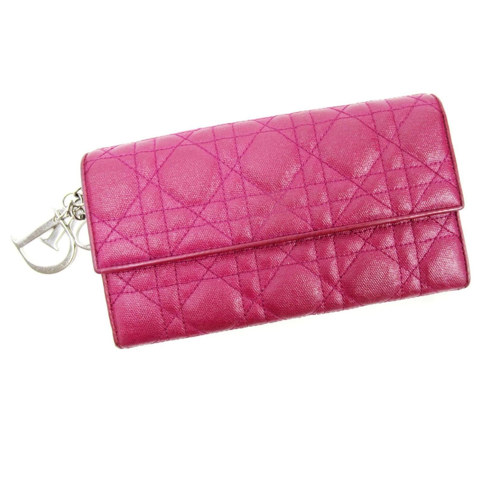 Christian Dior portefeuilles Cuir Rose ref.626341 - Joli Closet