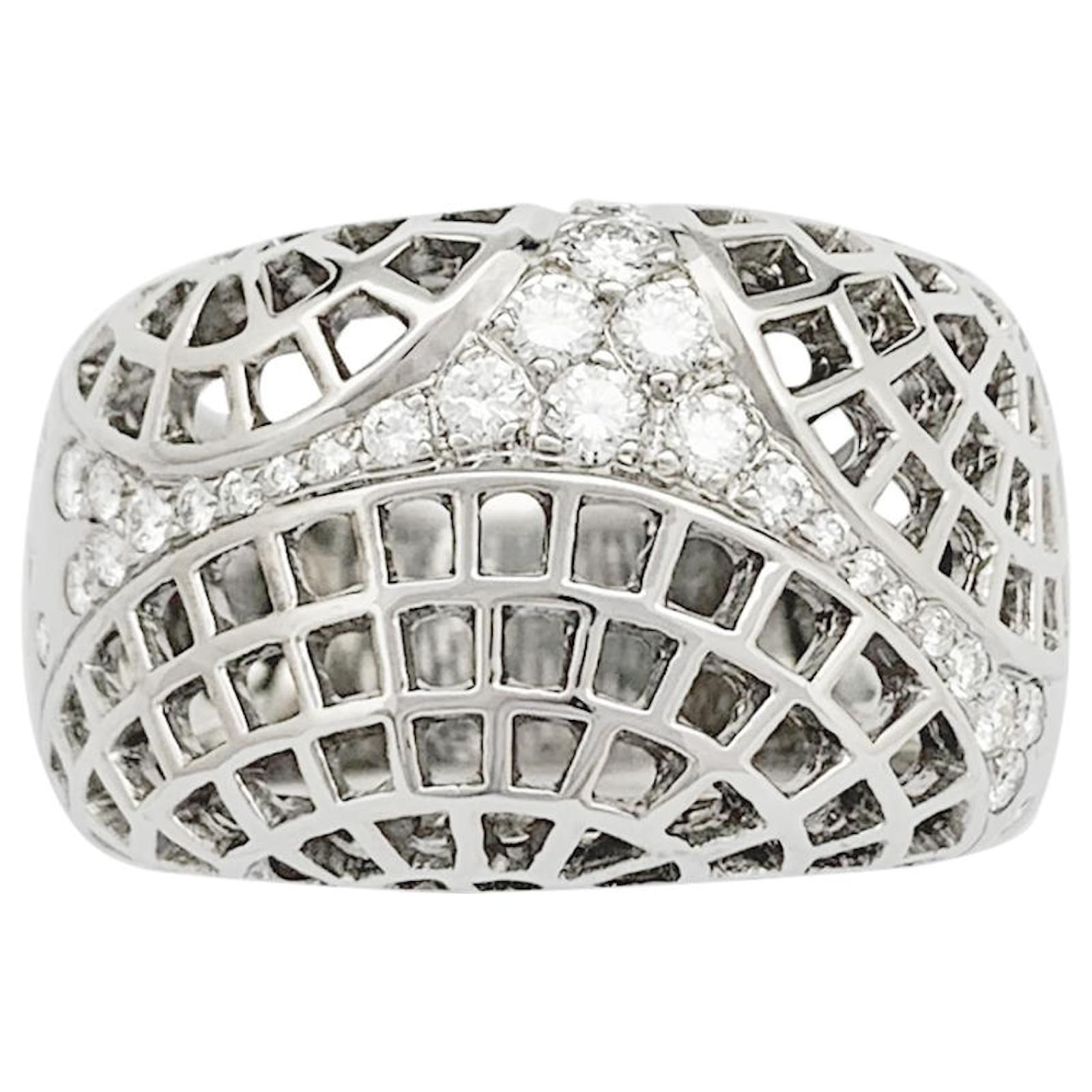 Cartier ring, "New Wave Paris", WHITE GOLD. Diamond ref.628675 - Joli ...