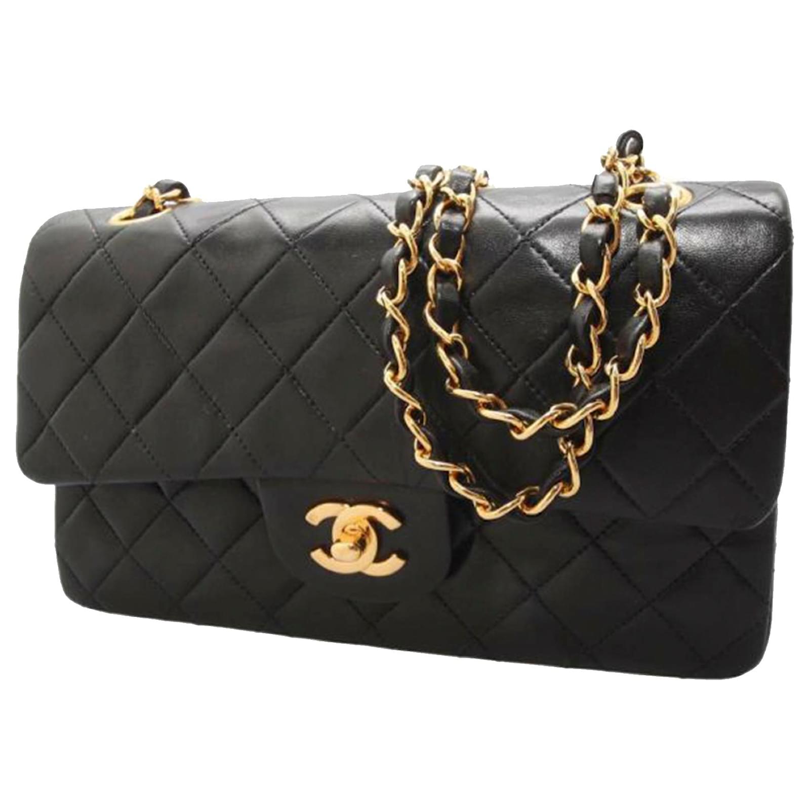 Chanel Black Small Classic Lambskin Leather lined Flap Bag ref.628817 ...