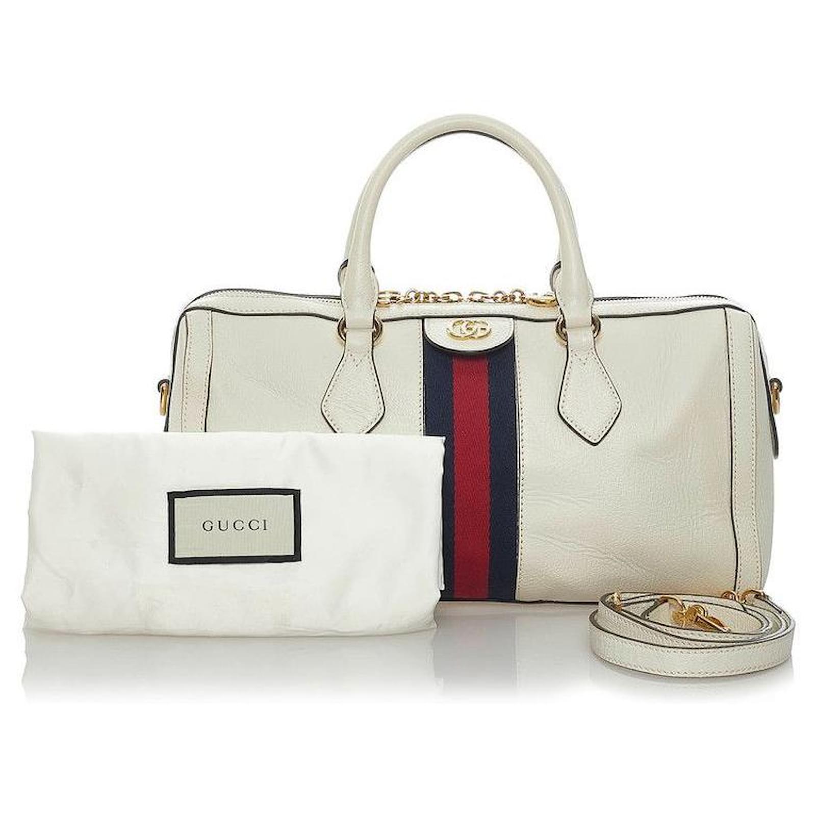 Gucci Sac à main Ophidia en cuir Veau façon poulain Blanc ref.628963 ...