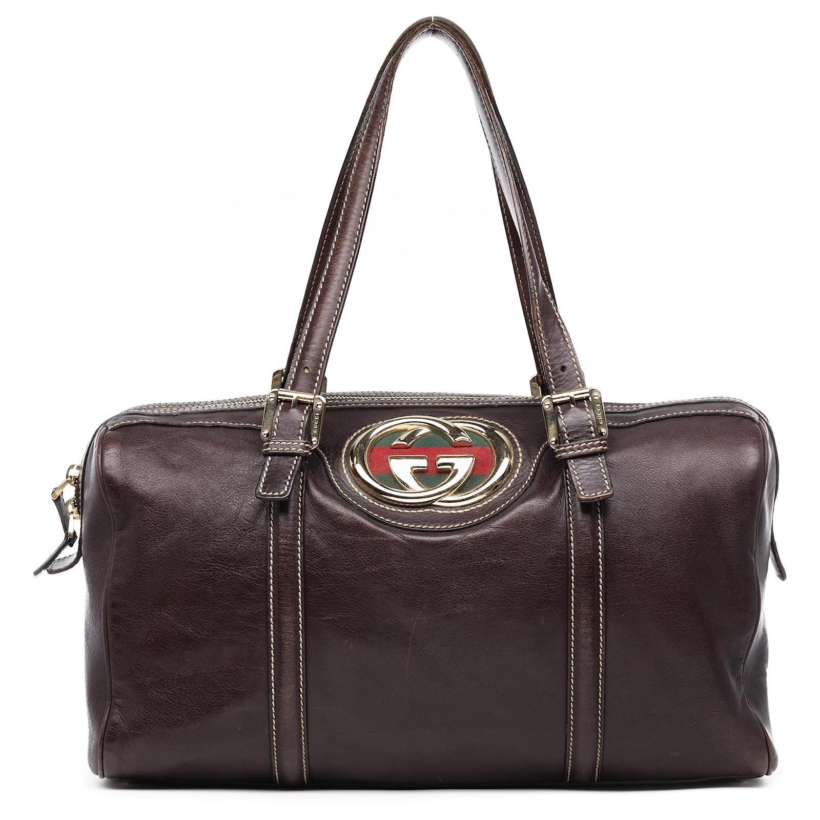 Gucci Logo G Brown Leather ref.630887 - Joli Closet