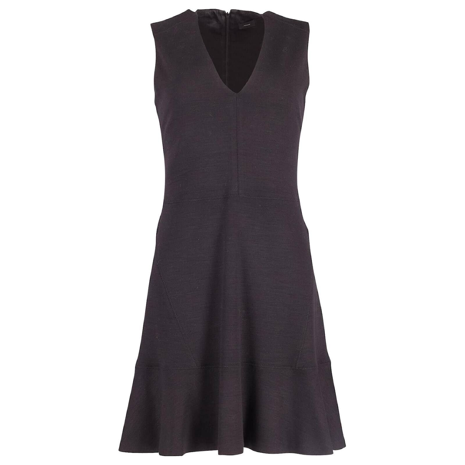 Robe sans manches col V Joseph en laine noire ref.632319 - Joli Closet