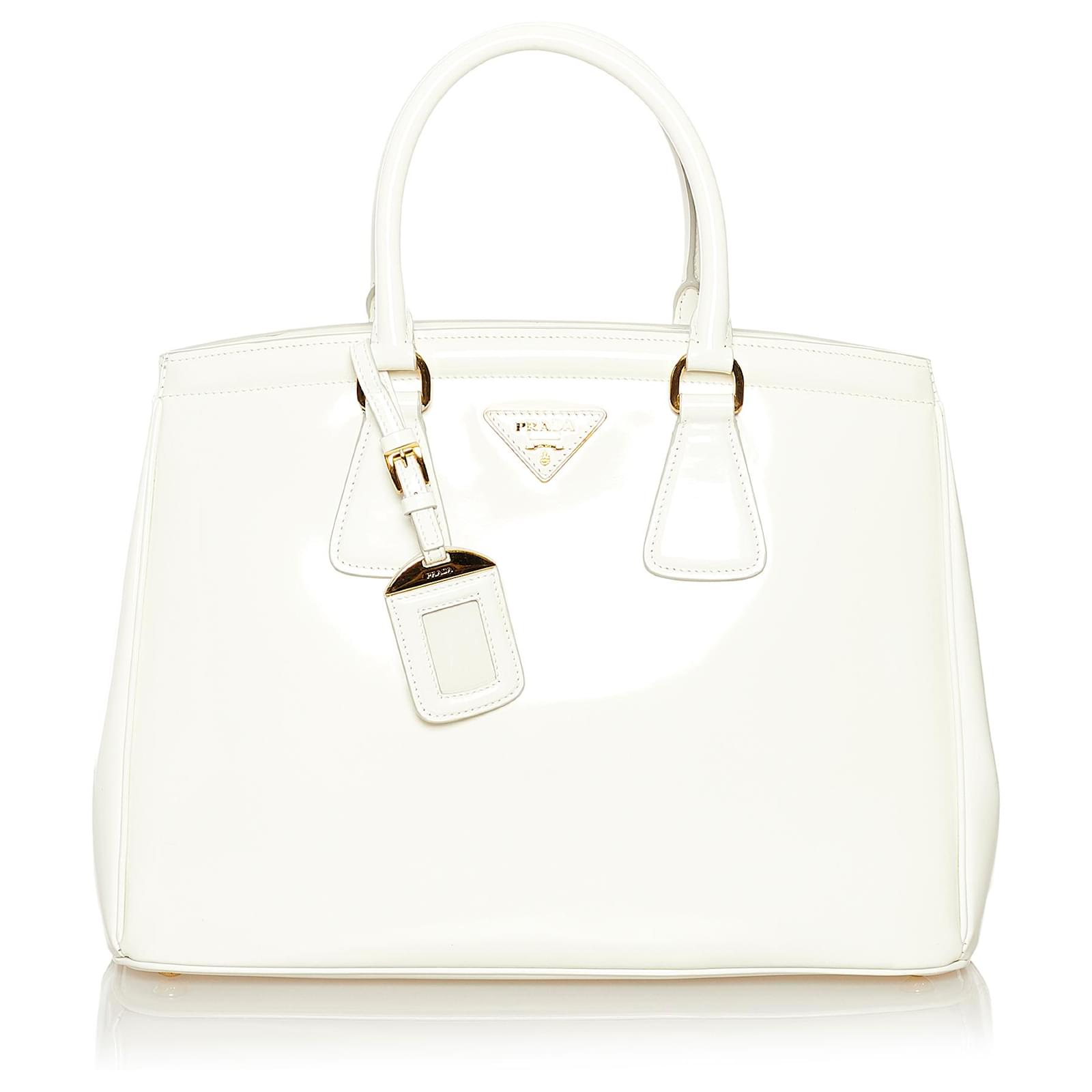 Prada White Parabole Spazzolato Handbag Leather Pony-style calfskin ref ...