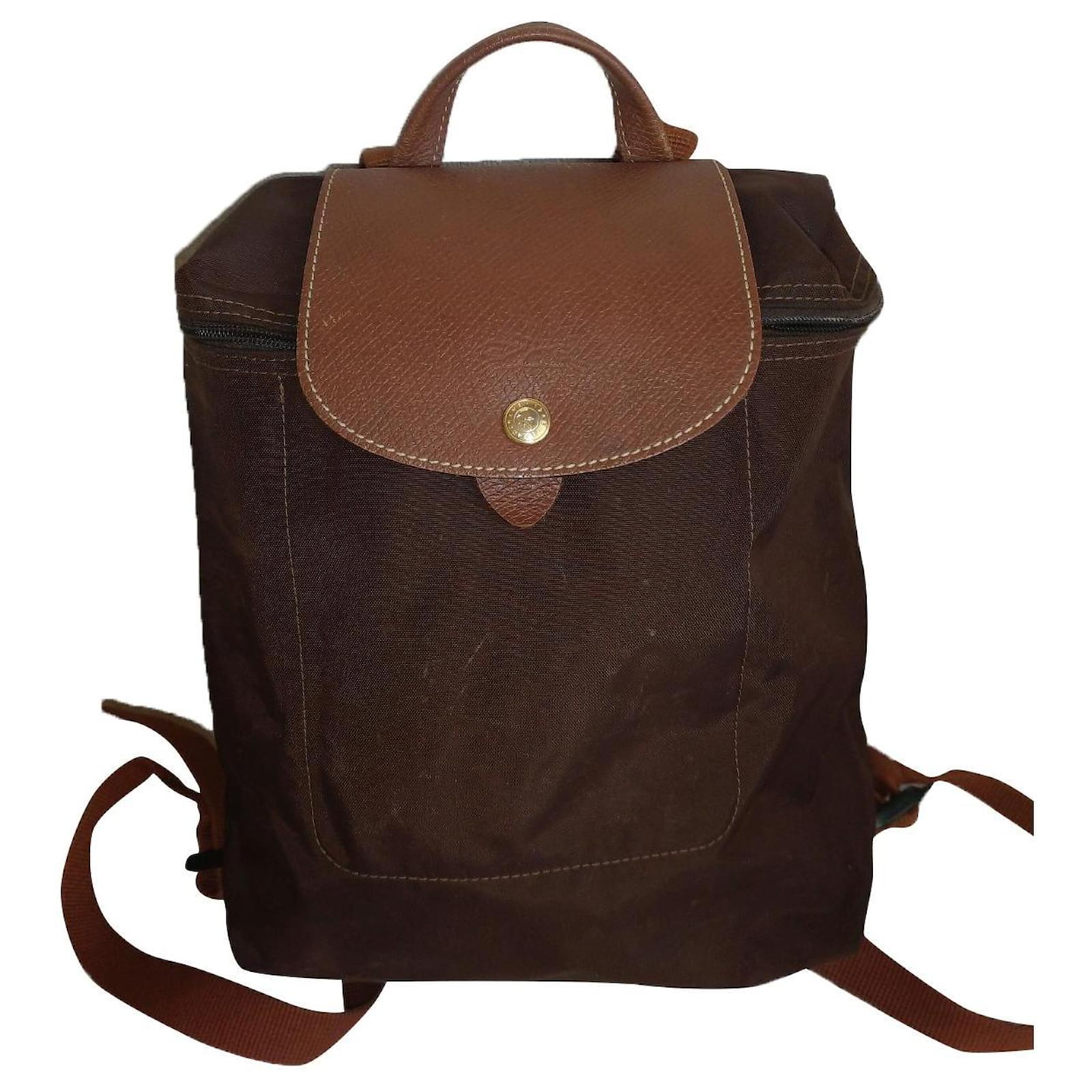 Pliage Longchamp folding Brown Leather Cloth ref.632983 - Joli Closet