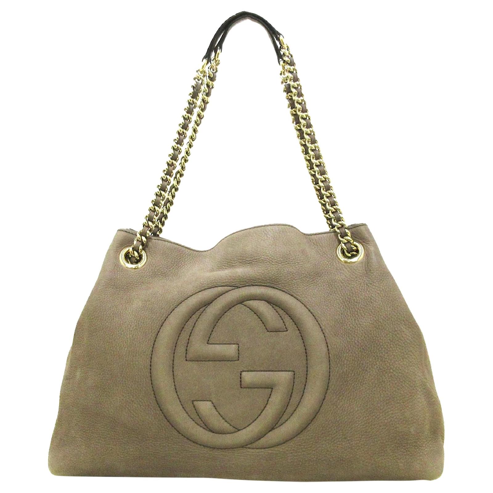 Chaîne Soho marron Gucci Cuir Veau façon poulain Taupe ref.633121 ...