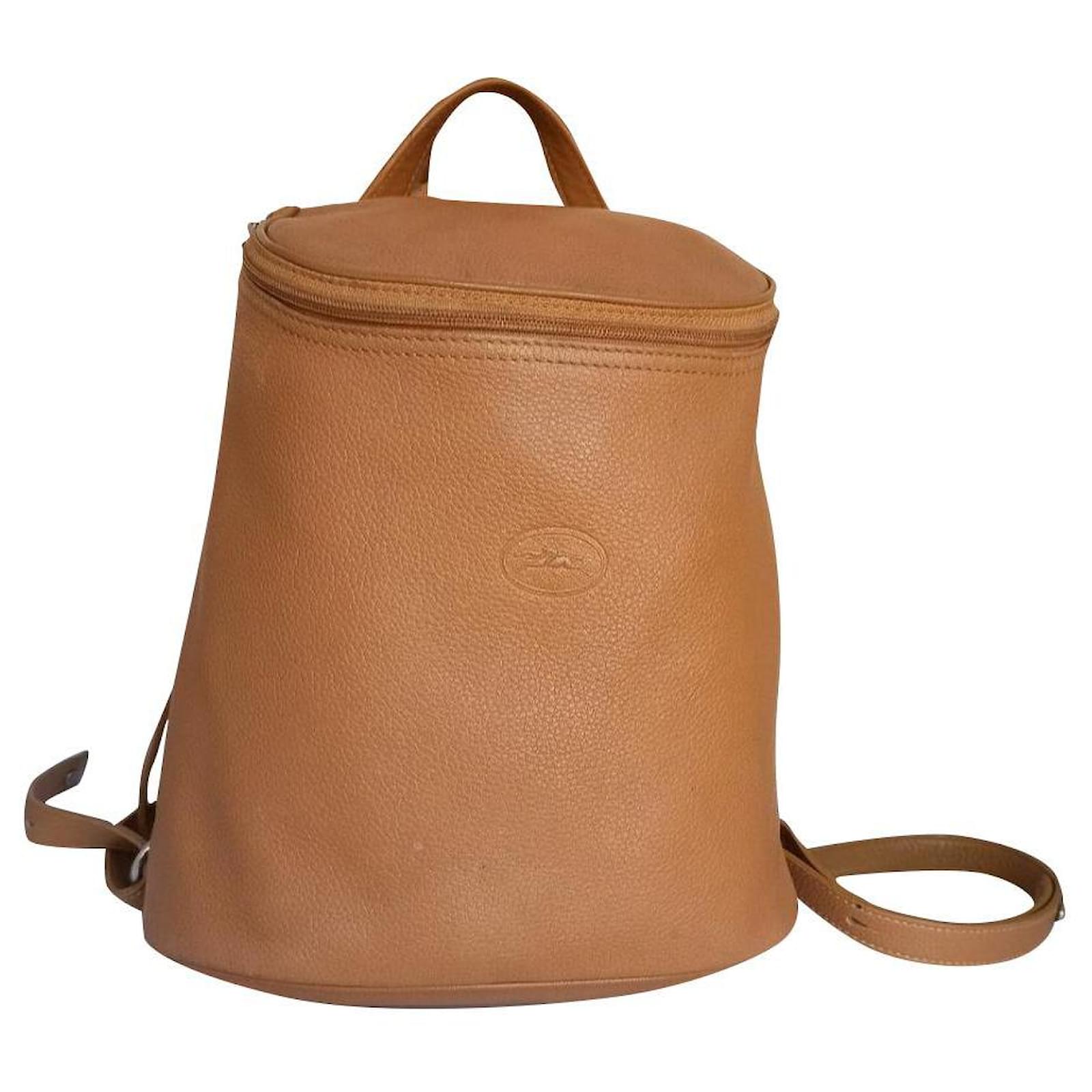 Longchamp leather backpack bag Beige ref.633876 - Joli Closet