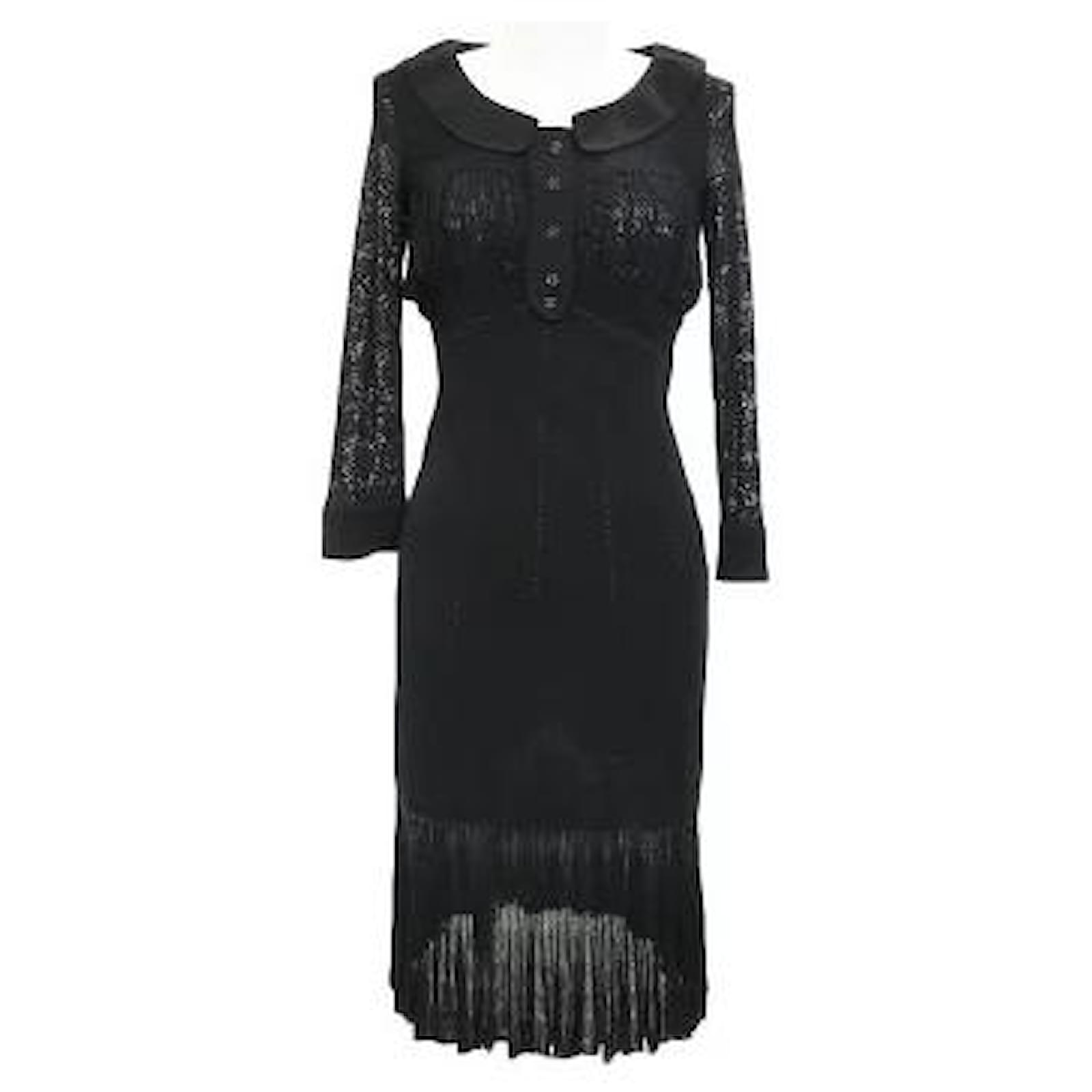 *CHANEL Ladies Long Sleeve Knee Length One Piece Chanel Coco Mark Lace ...