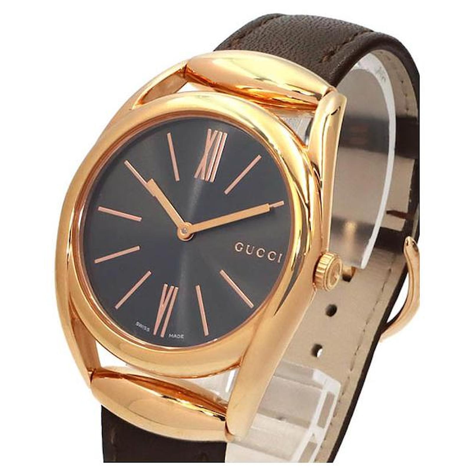 Gucci Belles montres Cuir Marron ref.634611 - Joli Closet