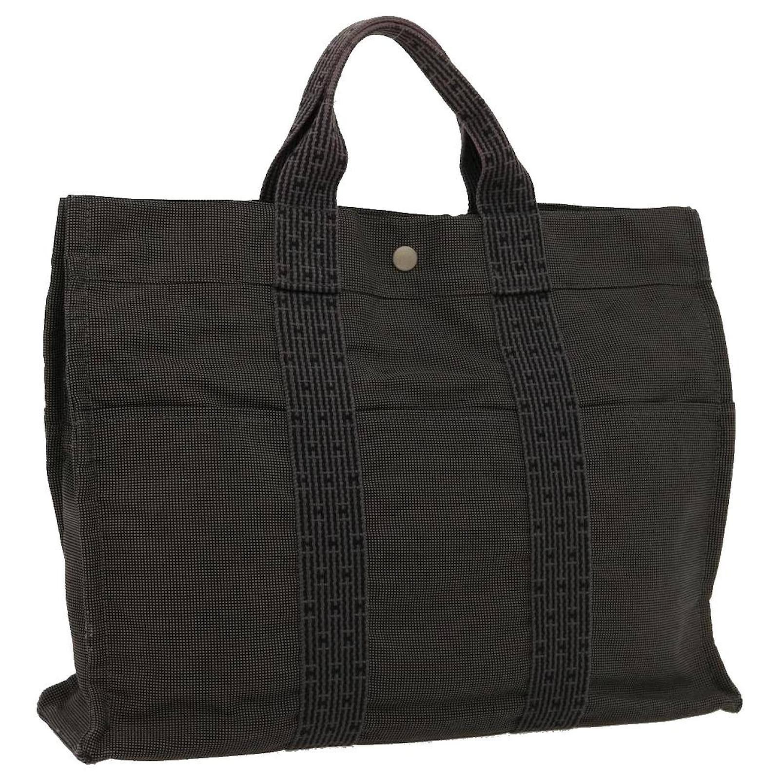 Hermès HERMES Her Line MM Handtasche Canvas Grau Auth am2626G Leinwand ...