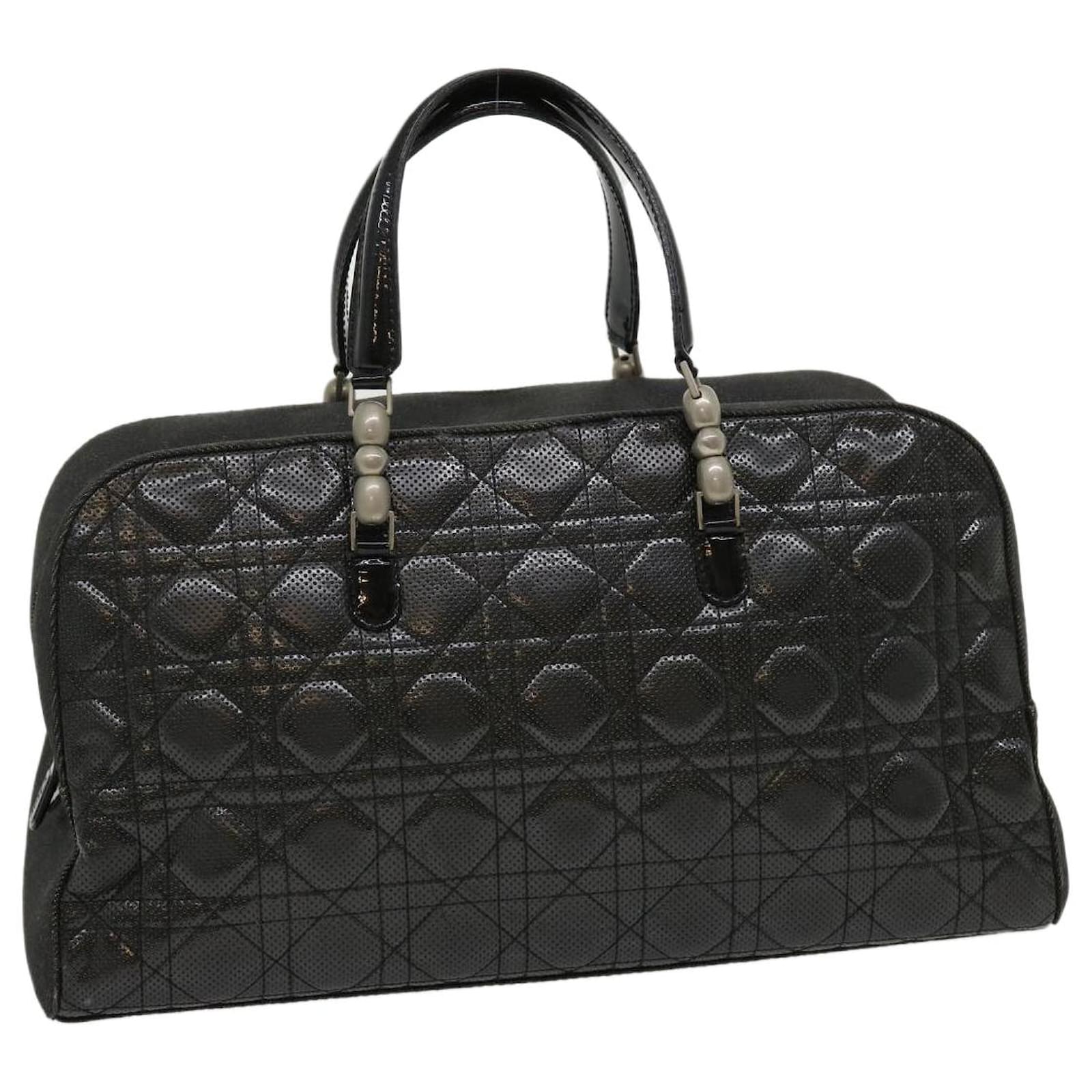 Christian Dior Lady Dior Hand Bag Gray Auth rd2687 Grey Leather ref ...
