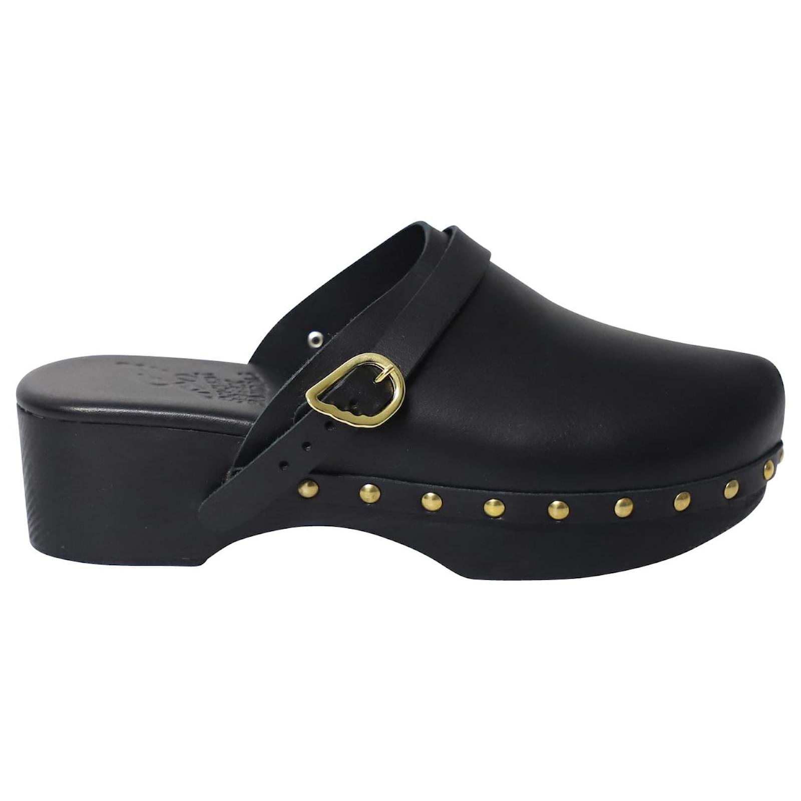 Ancient Greek Sandals Classic Closed Clogs in Black Calfskin Leather ...