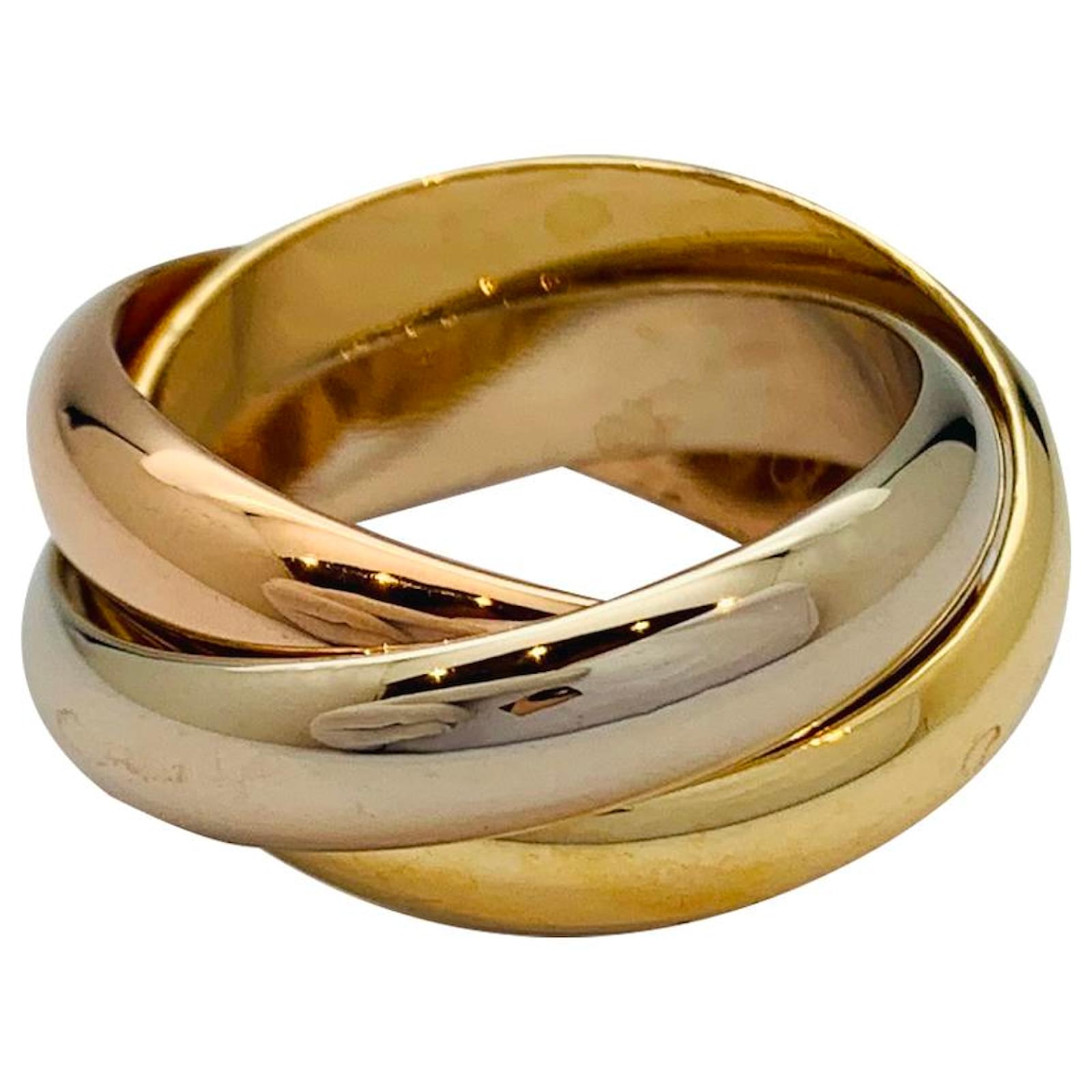 Love Cartier Ring "Trinity" 3 Gold, Großes Modell. Weißgold Gelbes Gold Roségold ref.640094 ...