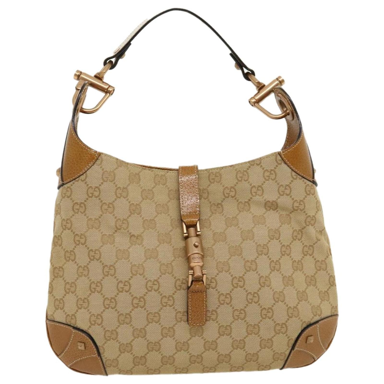 Gucci Jackie Toile Beige ref.641620 - Joli Closet