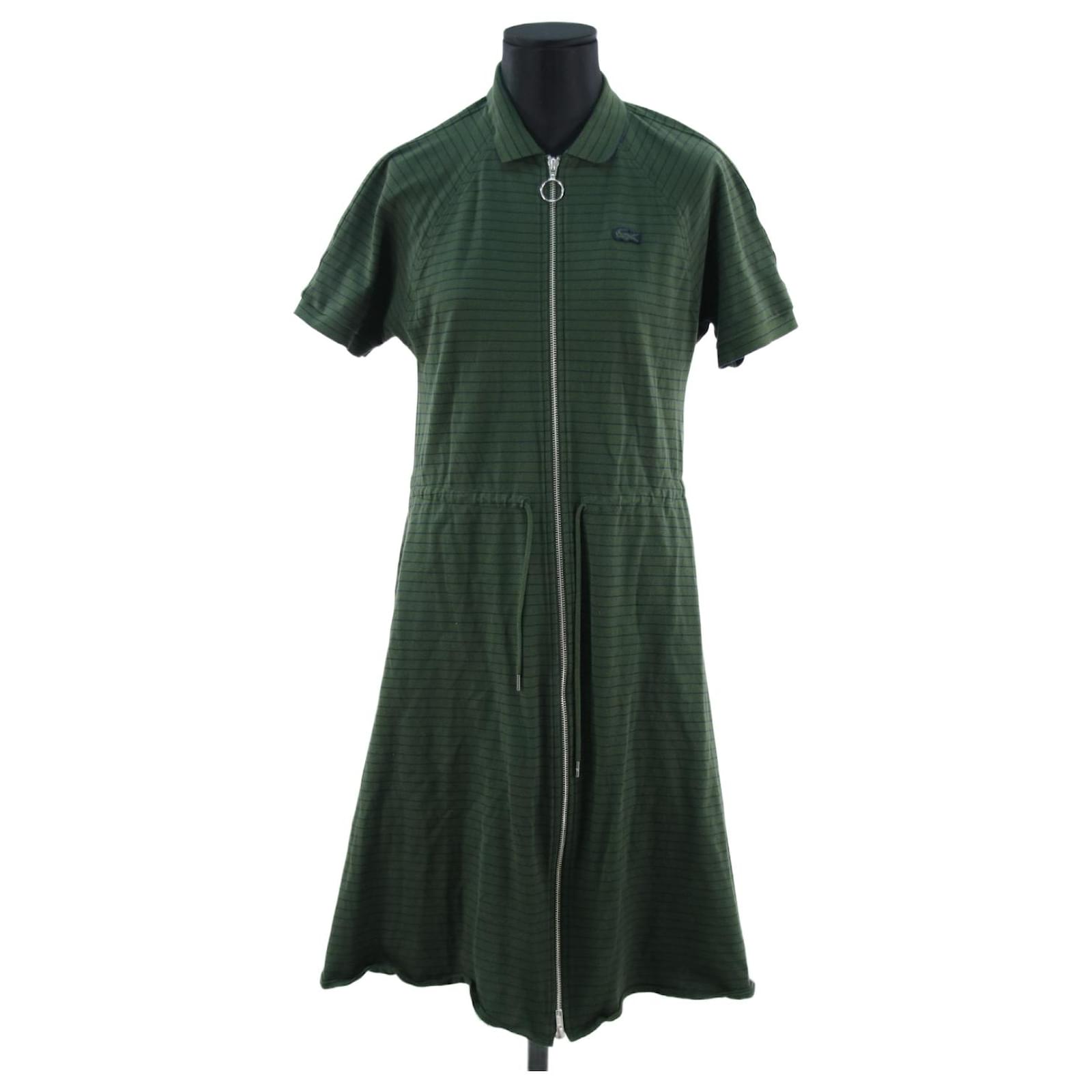 Lacoste dress 40 Khaki Cotton ref.642187 - Joli Closet
