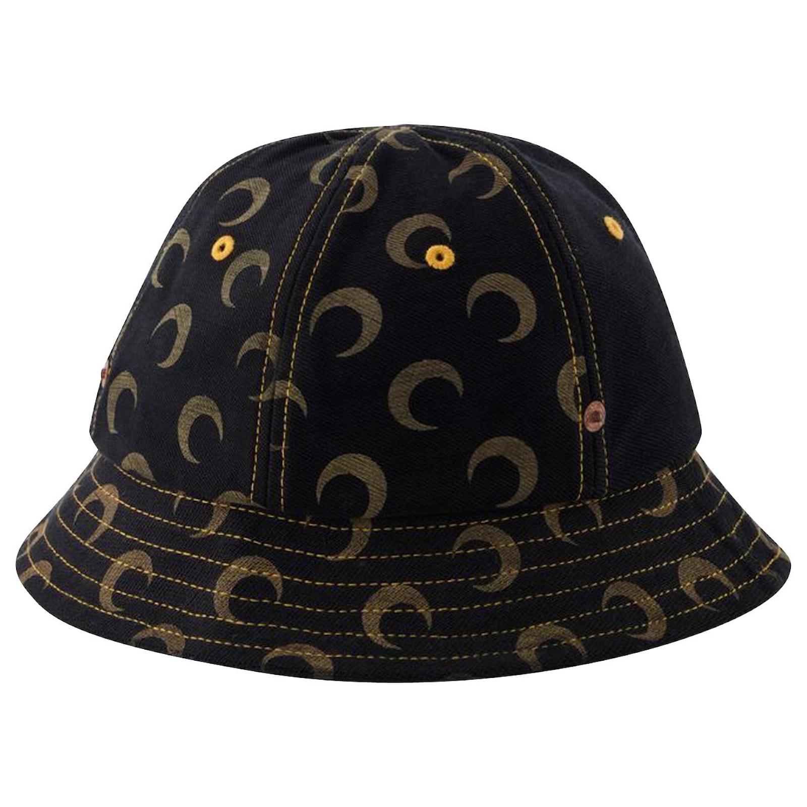 Marine Serre Denim Bell Hat in Black Cotton ref.647975 - Joli Closet
